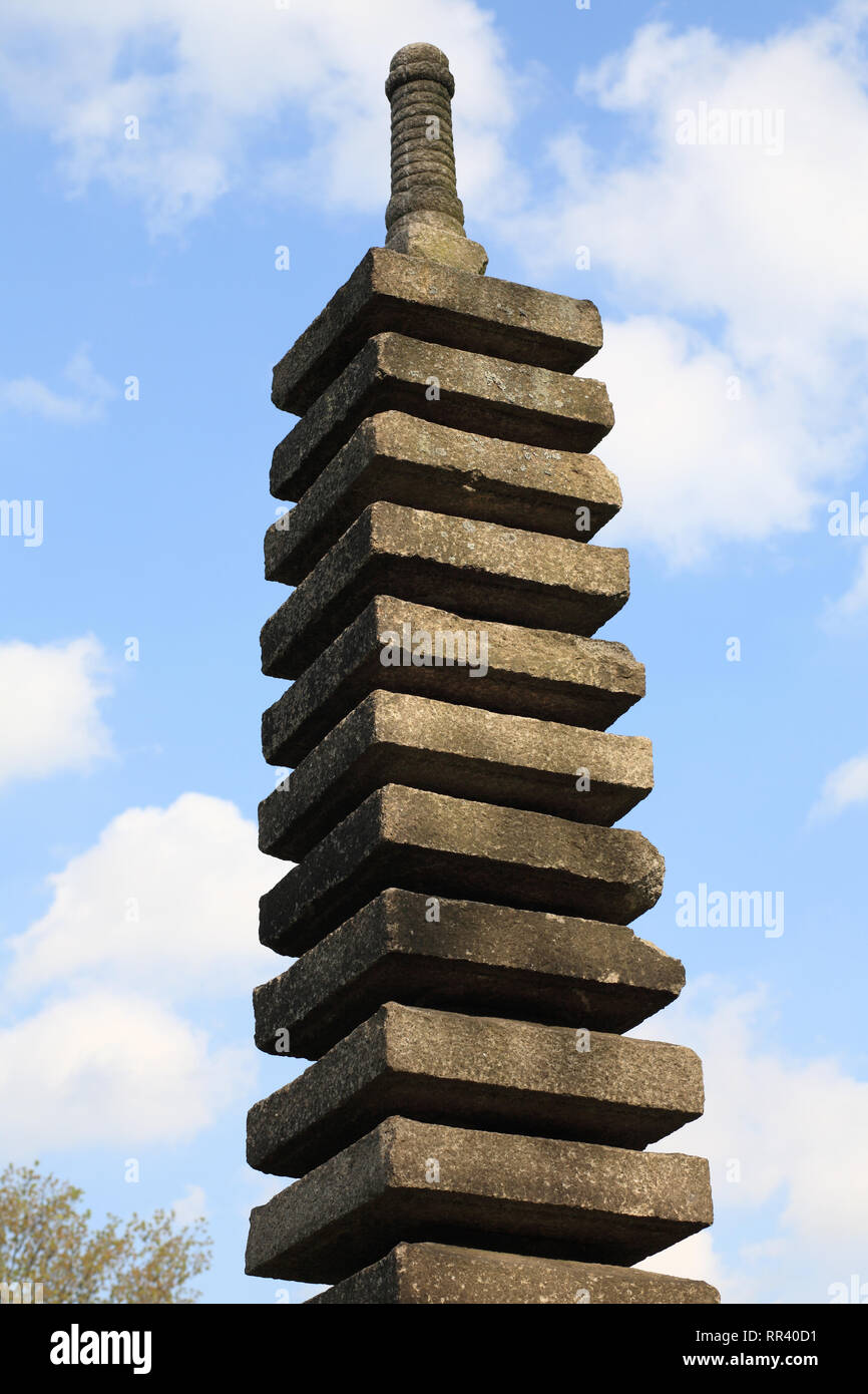 stone column in japan garden at day Stock Photo - Alamy