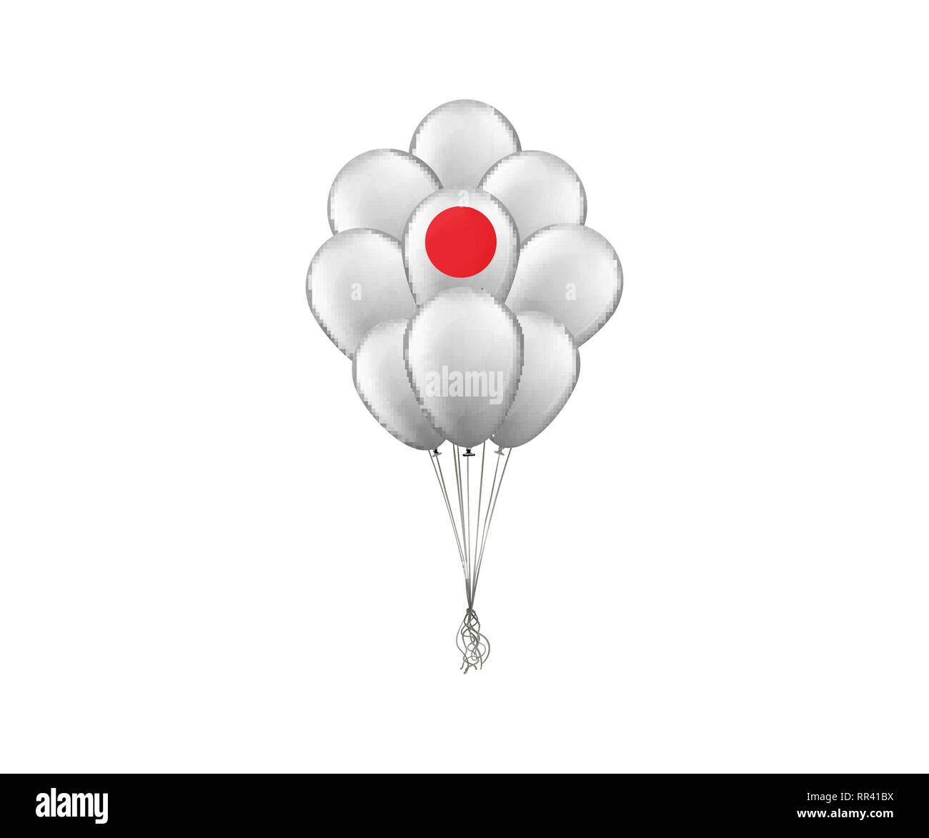 Bunch of balloons. The Flag Of Japan. Vector illustration Stock Vector ...