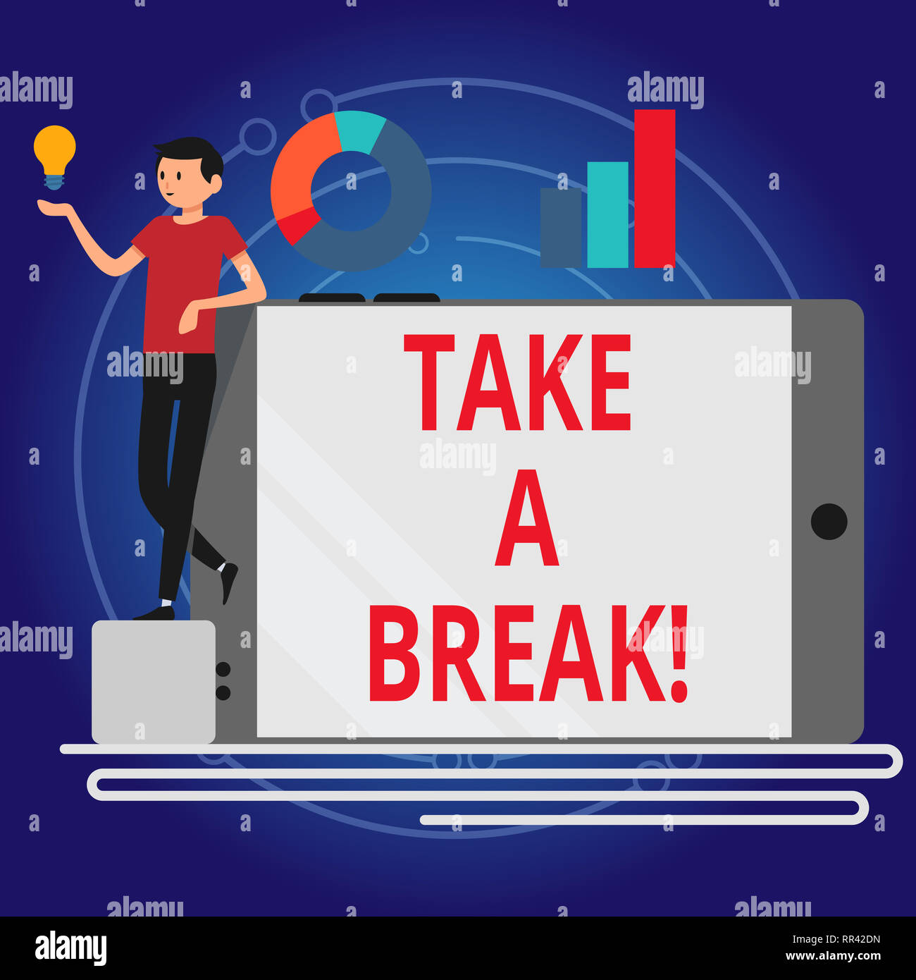 Writing note showing Take A Break. Business photo showcasing Resting ...