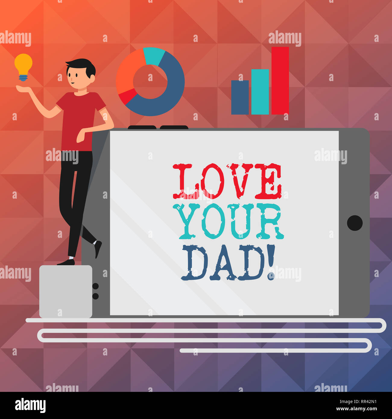 Text sign showing Love Your Dad. Conceptual photo Have good feelings ...