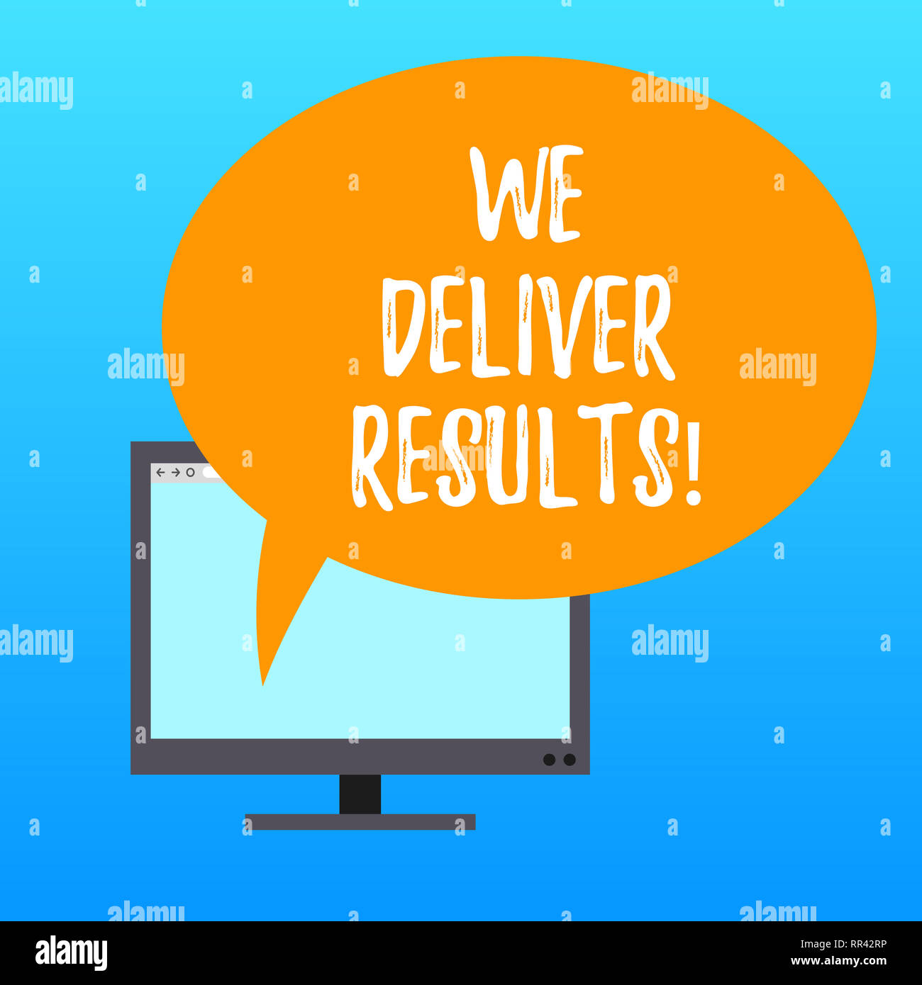 Handwriting text writing We Deliver Results. Concept meaning ...