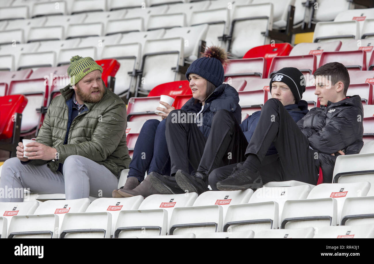 Hamilton fans before the Scottish Premiership match at the Superseal ...