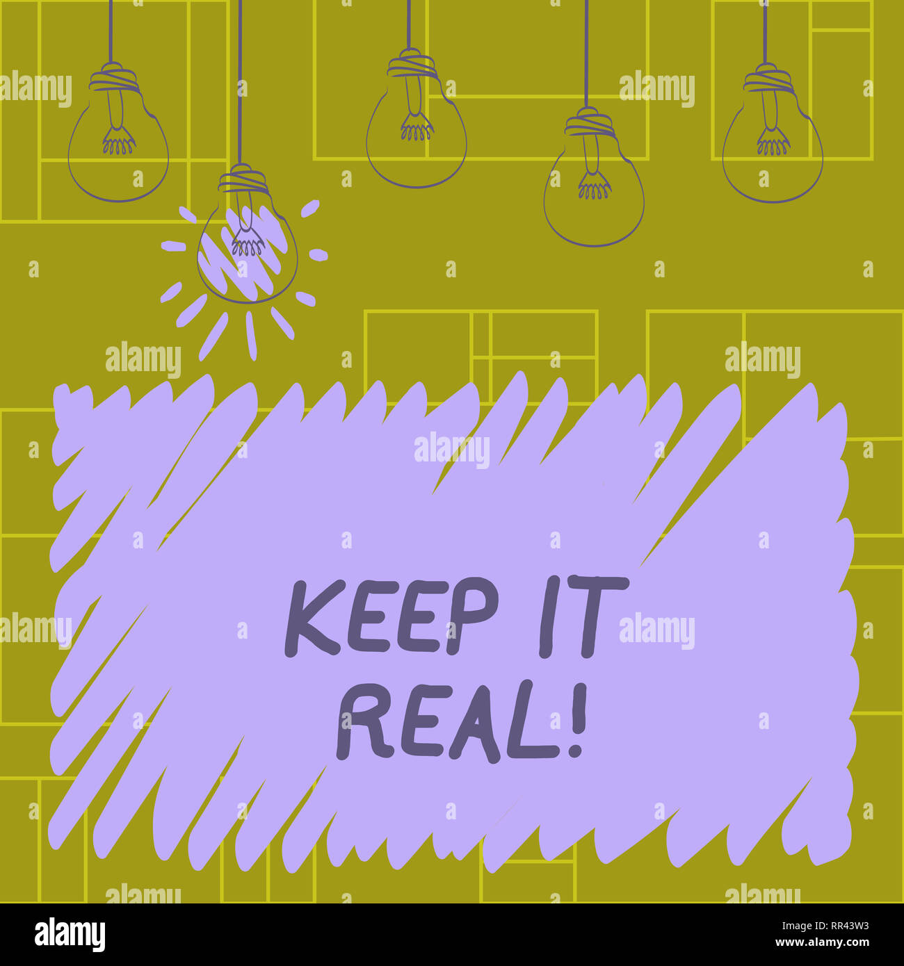 Writing note showing Keep It Real. Business photo showcasing Be ...