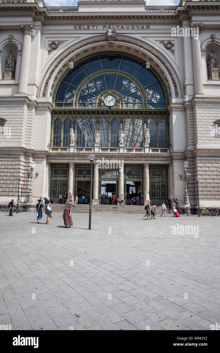 Hungary, Budapest, Keleti Railway Station main entrance, eclectic style ...