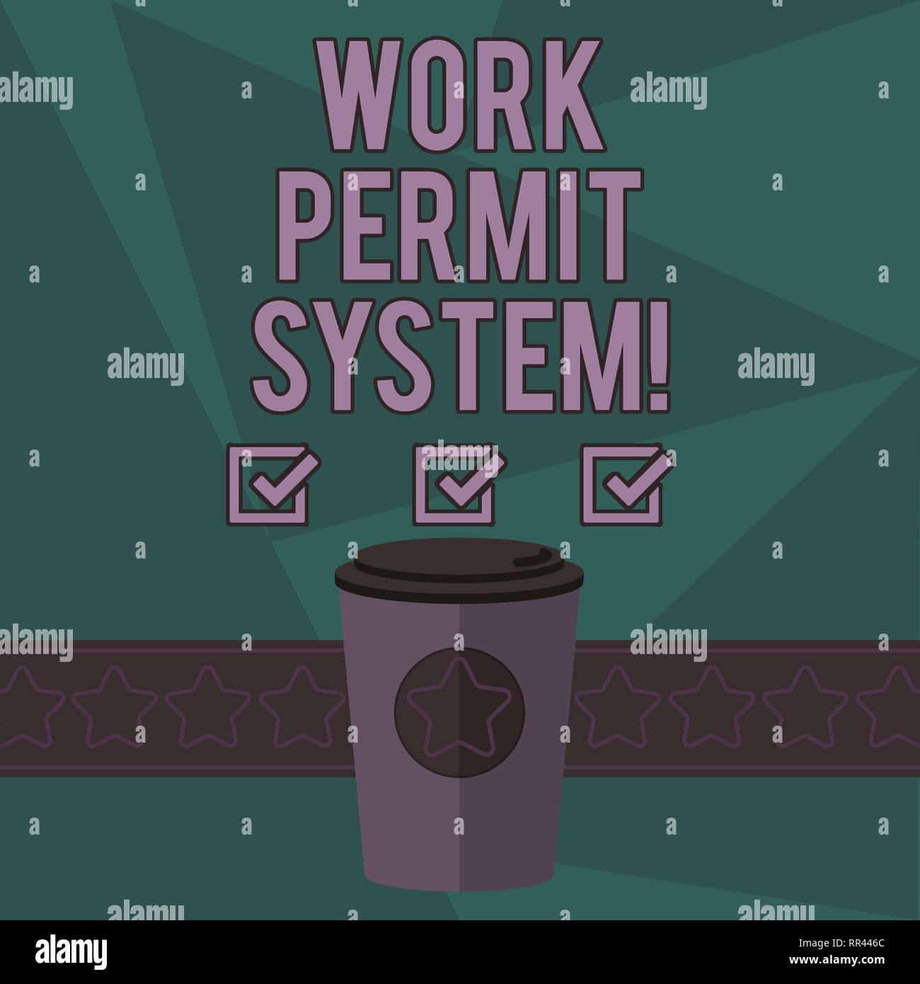 Writing note showing Work Permit System. Business photo showcasing ...