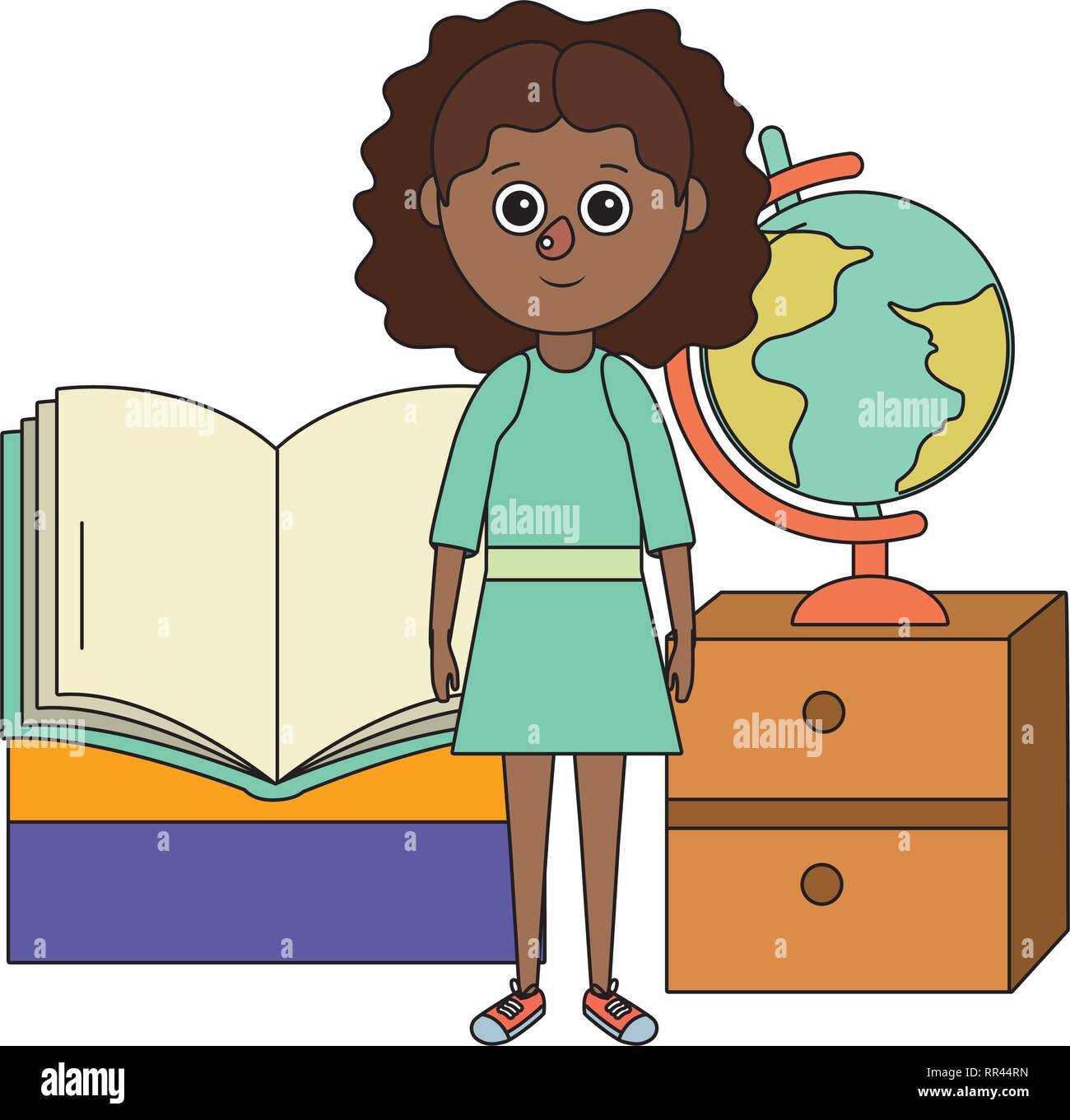 school education girl cartoon Stock Vector Image & Art - Alamy
