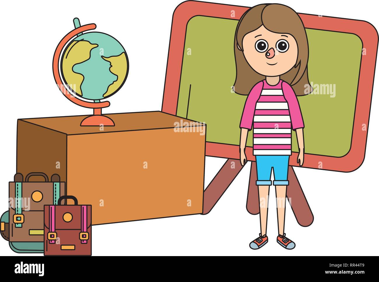 school education girl cartoon Stock Vector Image & Art - Alamy