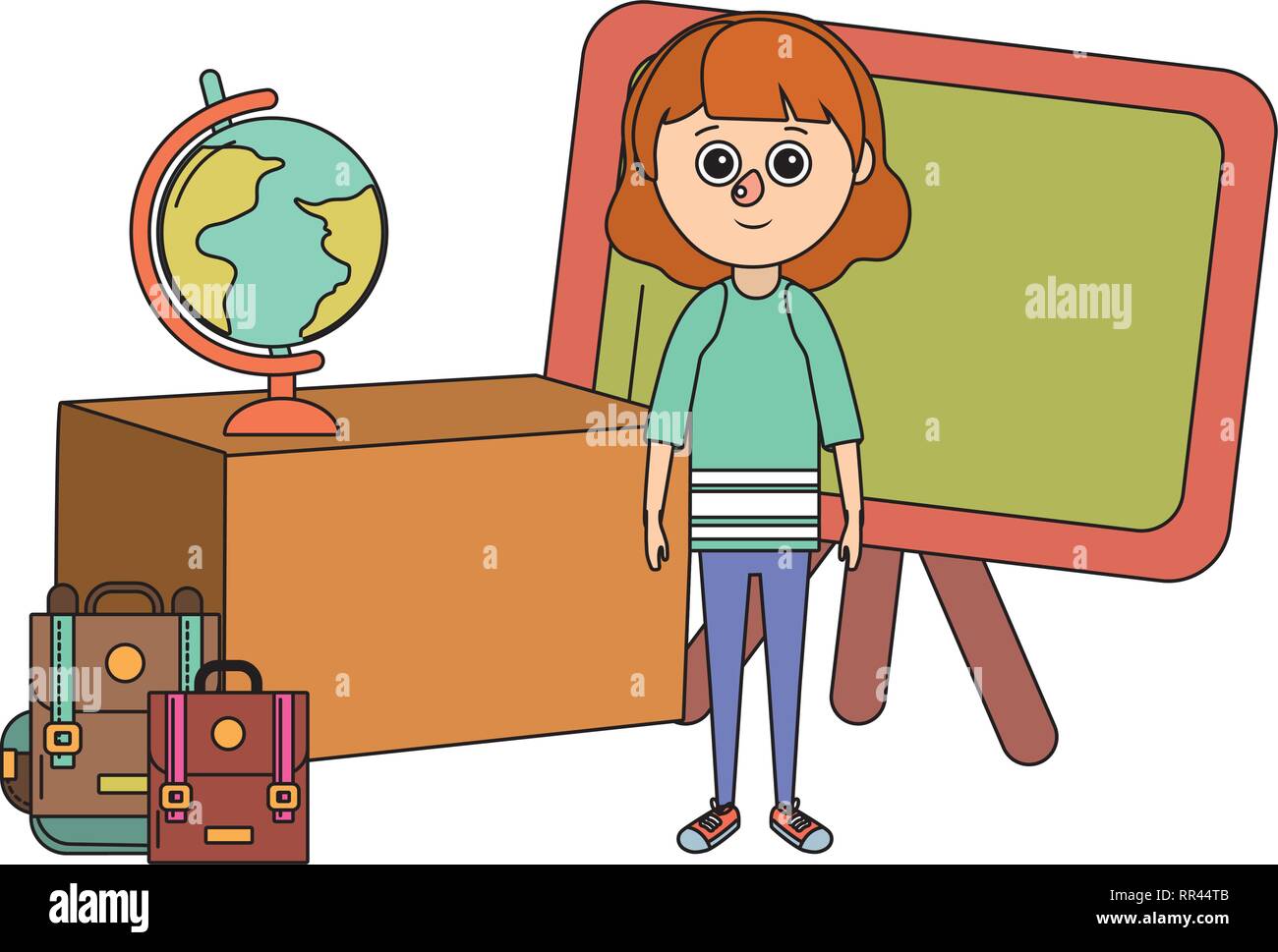 school education girl cartoon Stock Vector Image & Art - Alamy