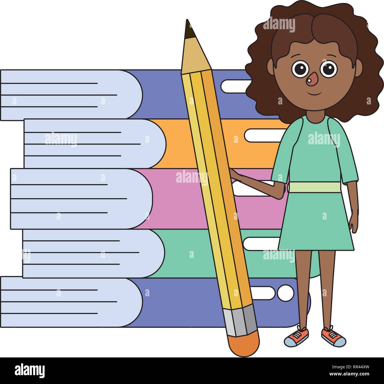 school education girl cartoon Stock Vector Image & Art - Alamy