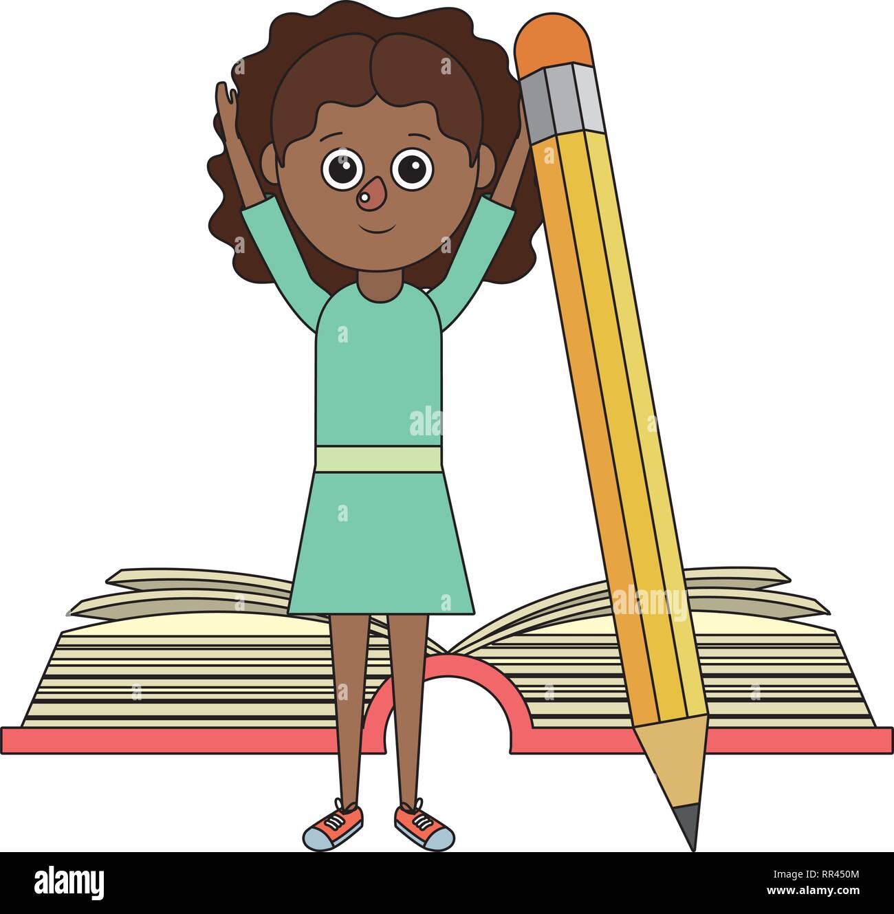school education girl cartoon Stock Vector Image & Art - Alamy