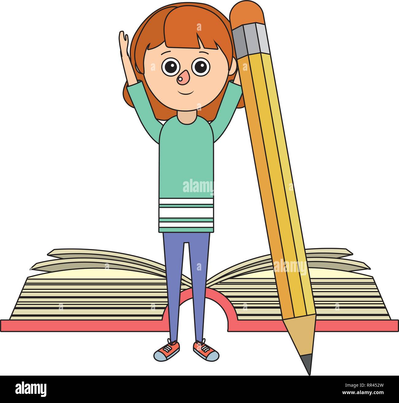 school education girl cartoon Stock Vector Image & Art - Alamy