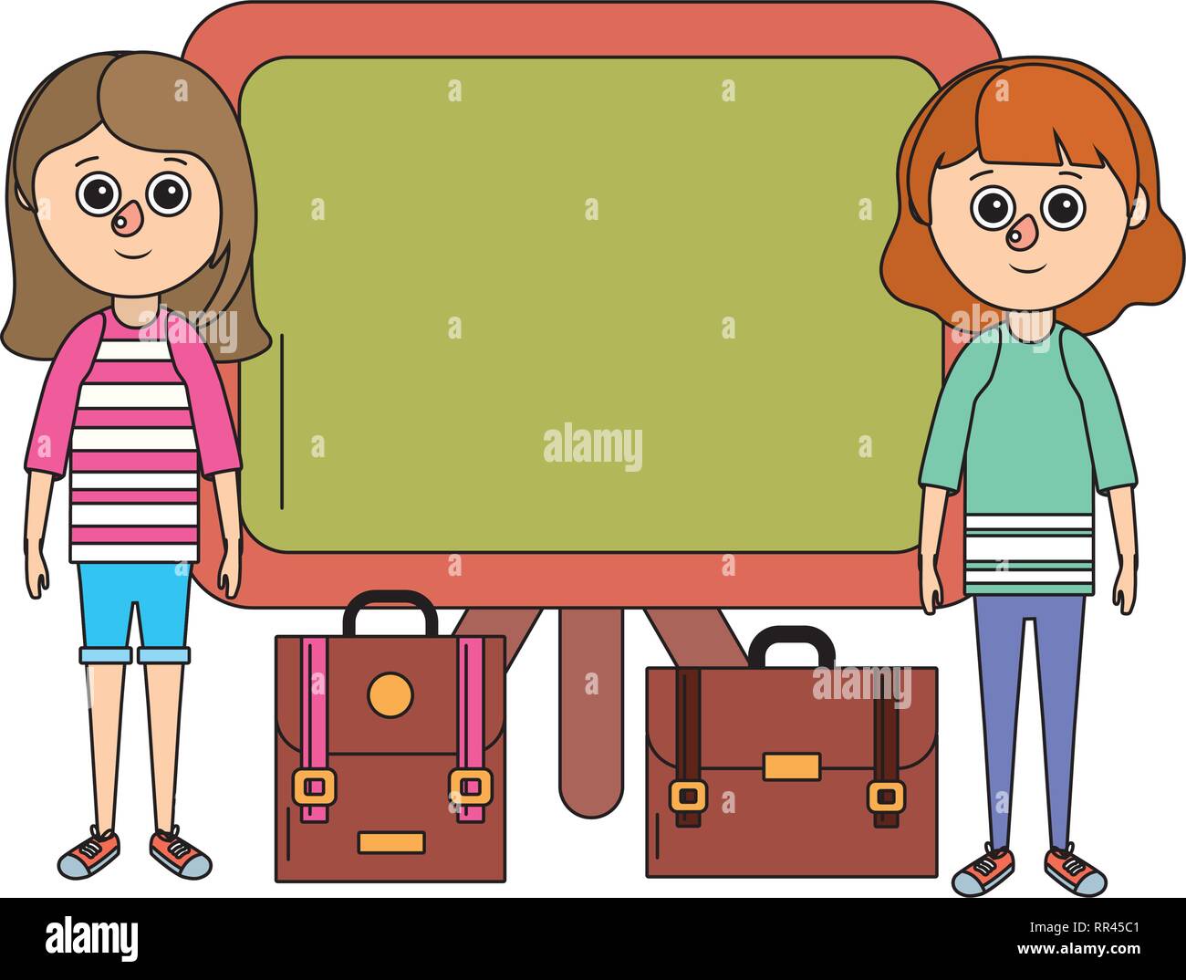 school education girls cartoon Stock Vector Image & Art - Alamy
