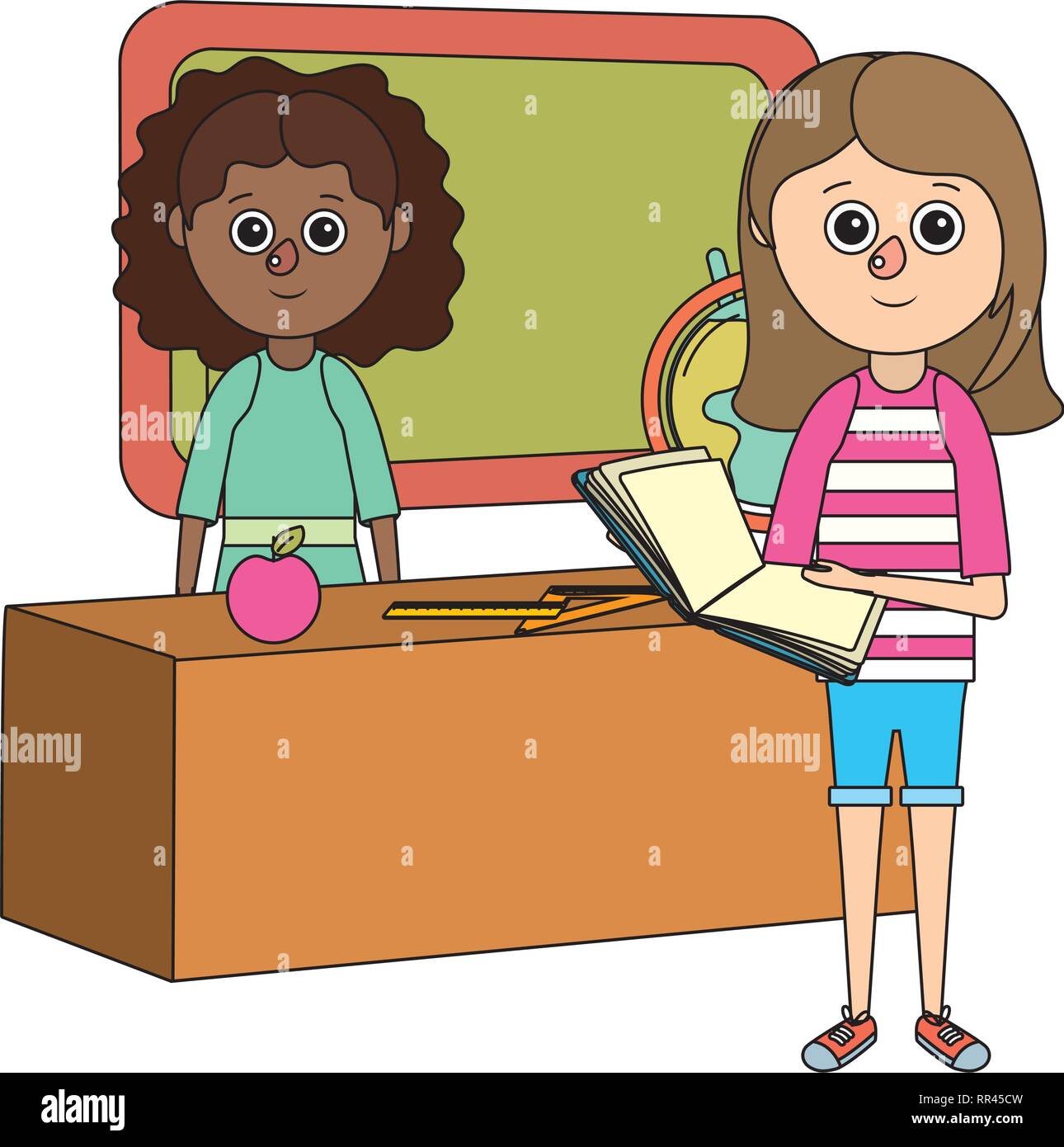 school education girls cartoon Stock Vector Image & Art - Alamy