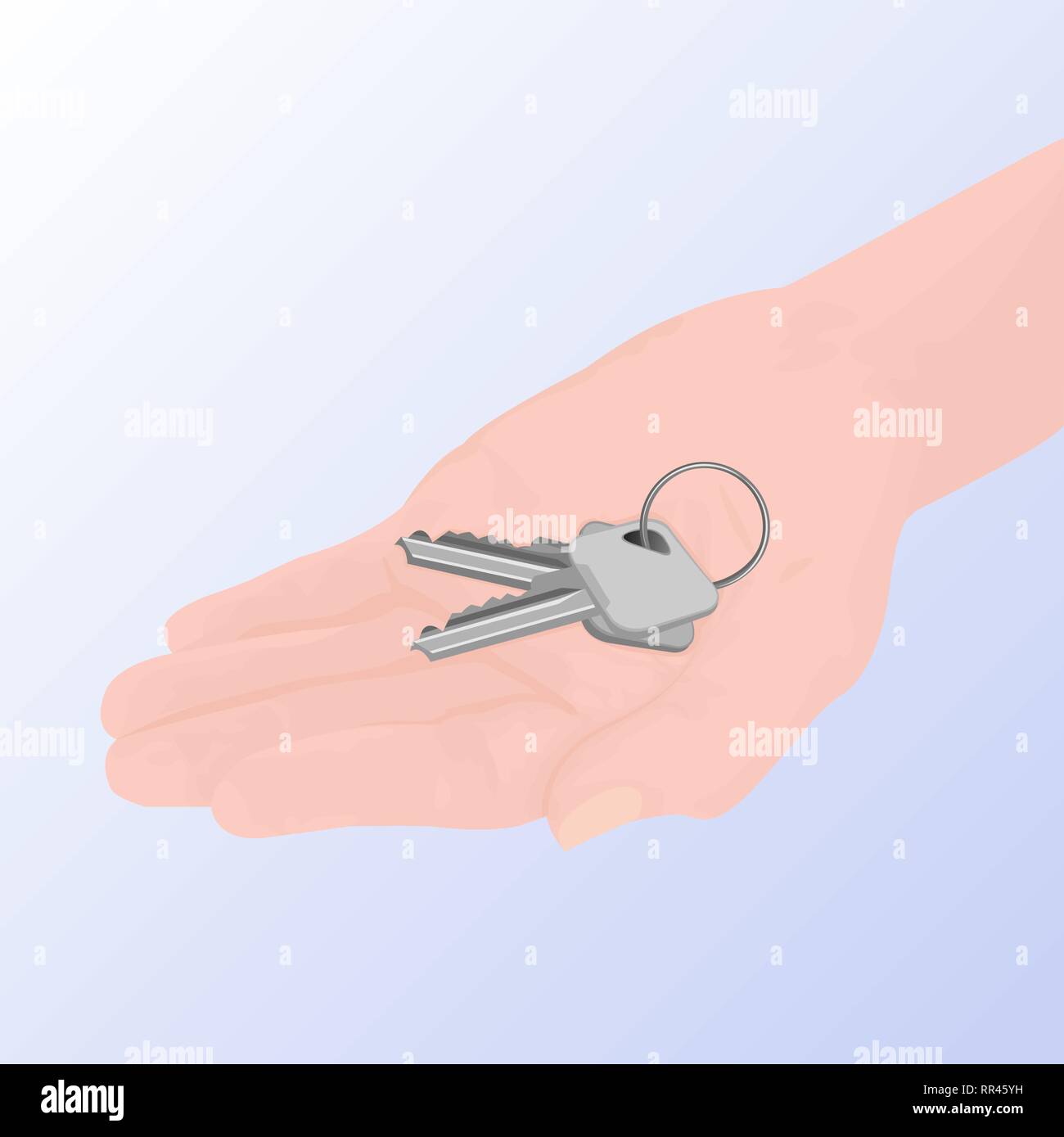 Keys in the hand vector illustration on a white background Stock Vector ...