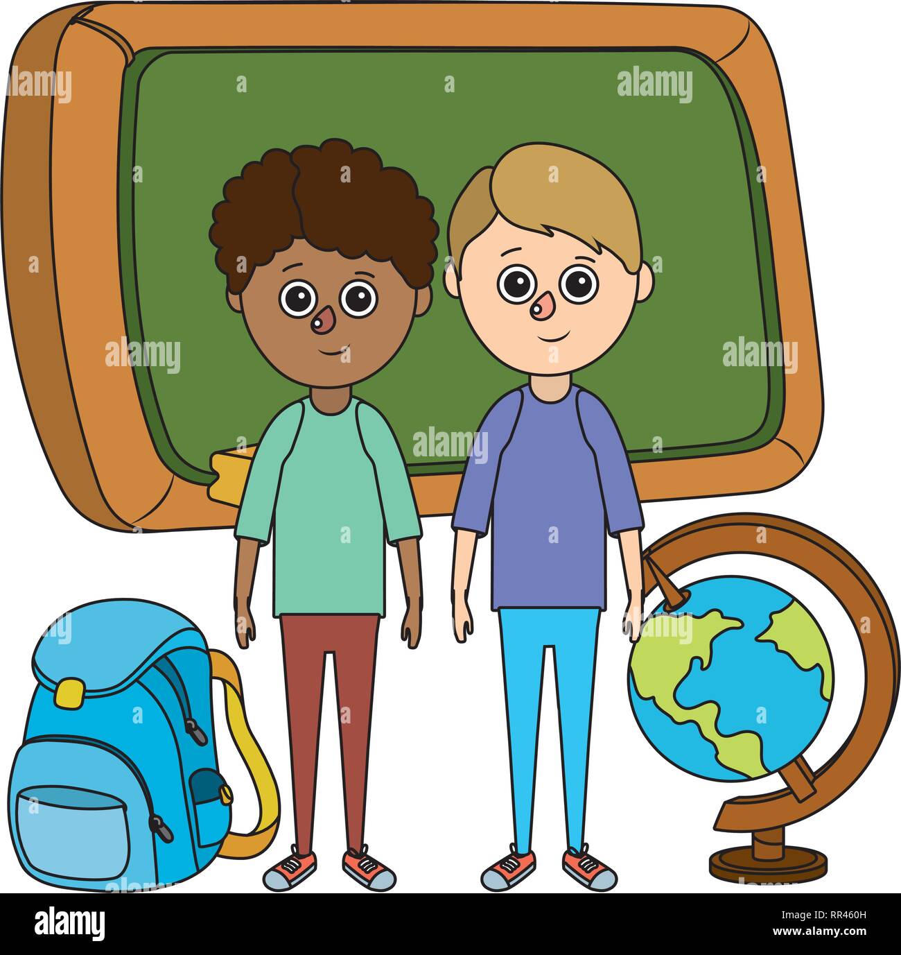 school children cartoon Stock Vector Image & Art - Alamy