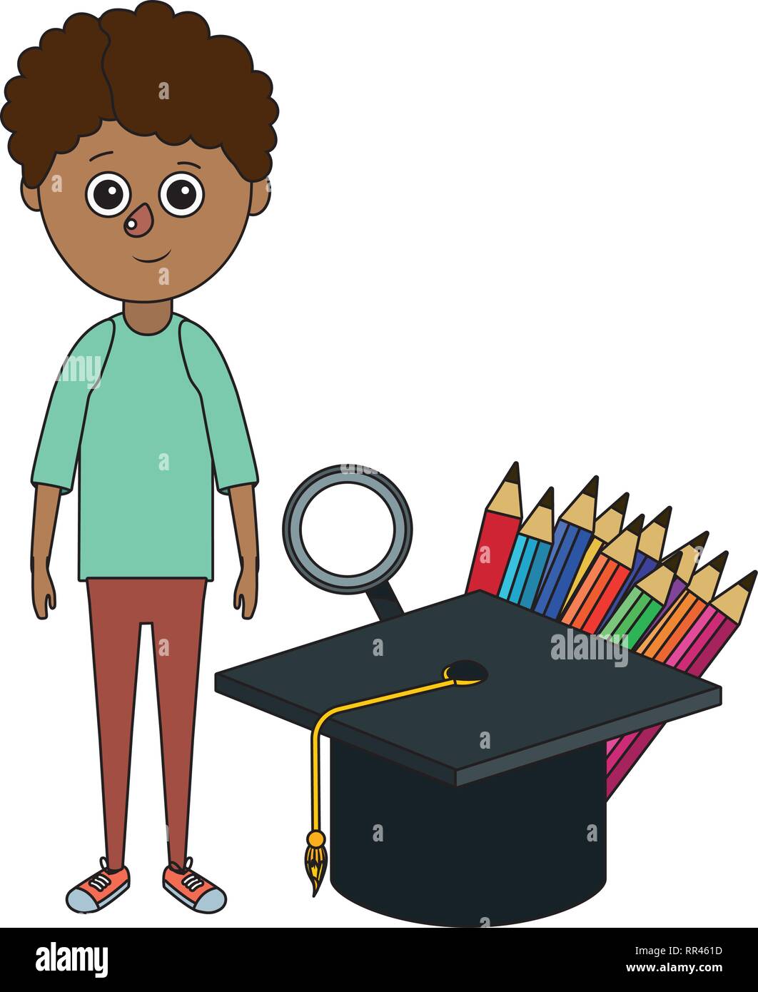 school child cartoon Stock Vector Image & Art - Alamy