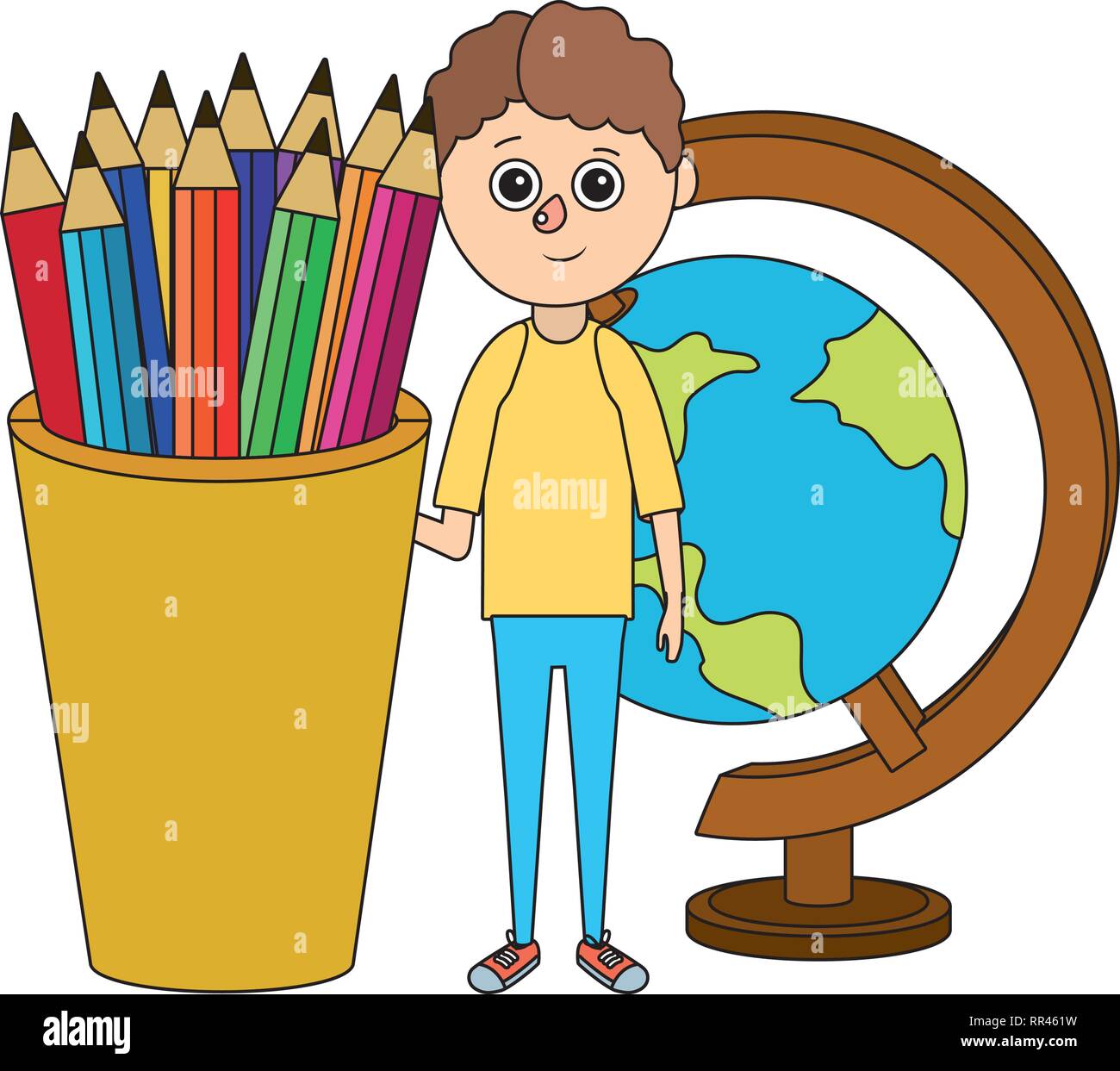 school child cartoon Stock Vector Image & Art - Alamy