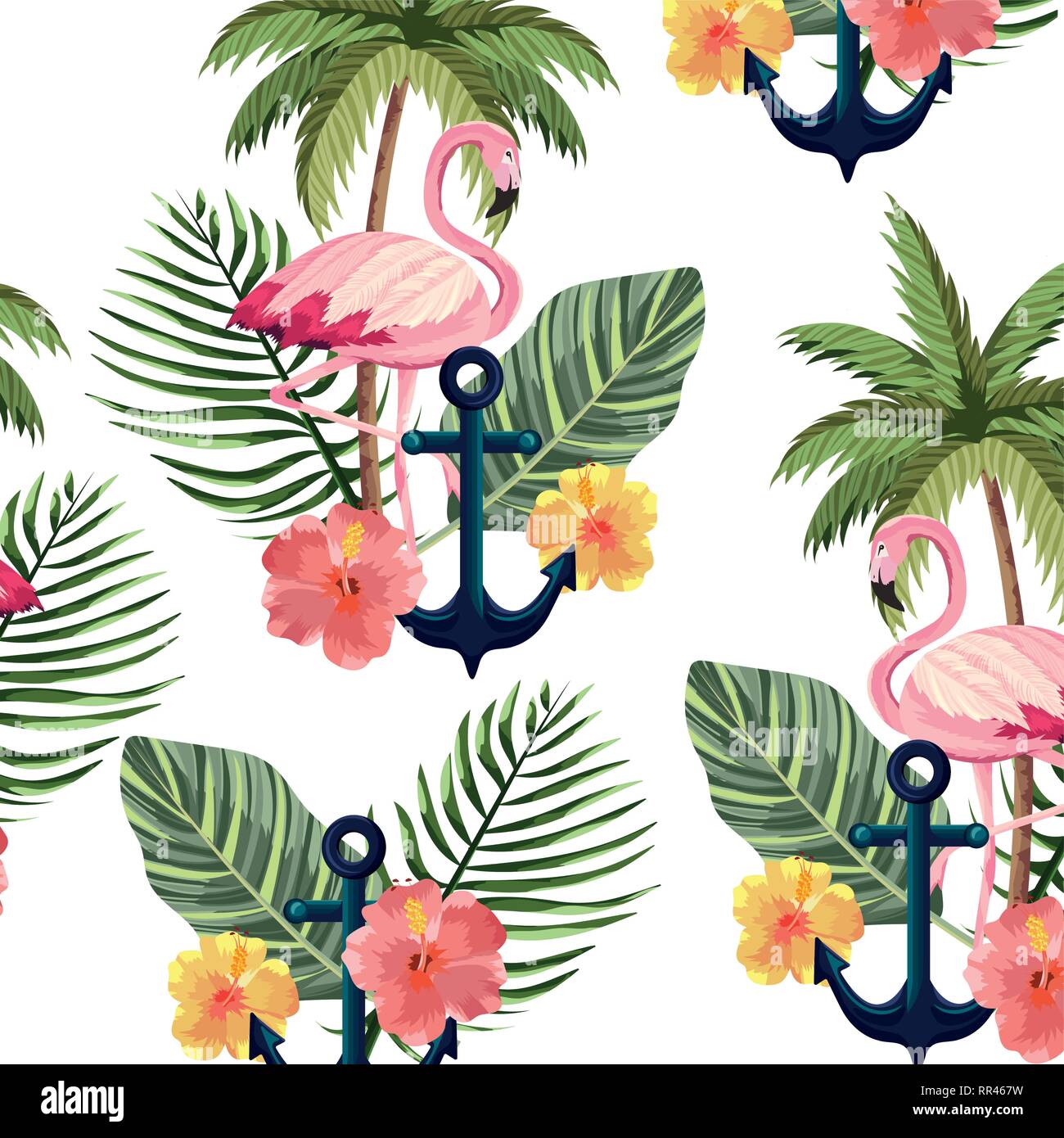 beautiful tropical flowers cartoon Stock Vector Image & Art - Alamy