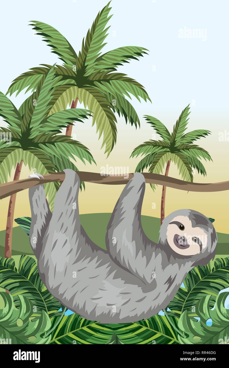 cute sloth cartoon Stock Vector Image & Art - Alamy