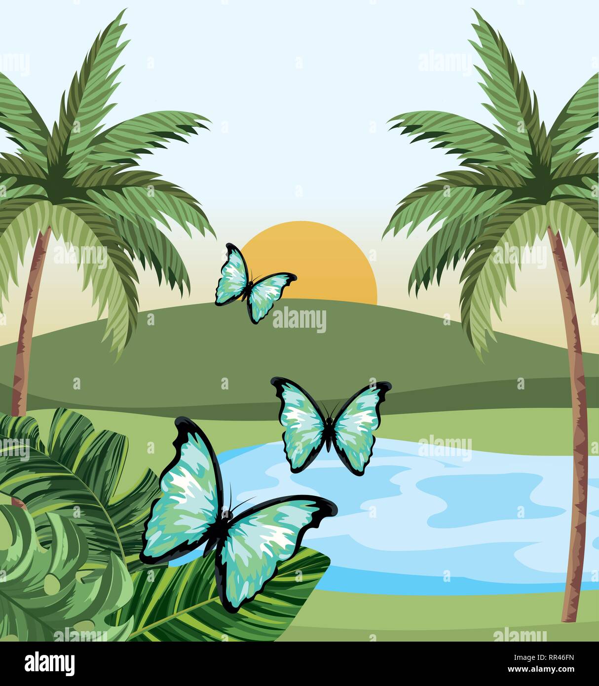 beautiful butterfly cartoon Stock Vector Image & Art - Alamy