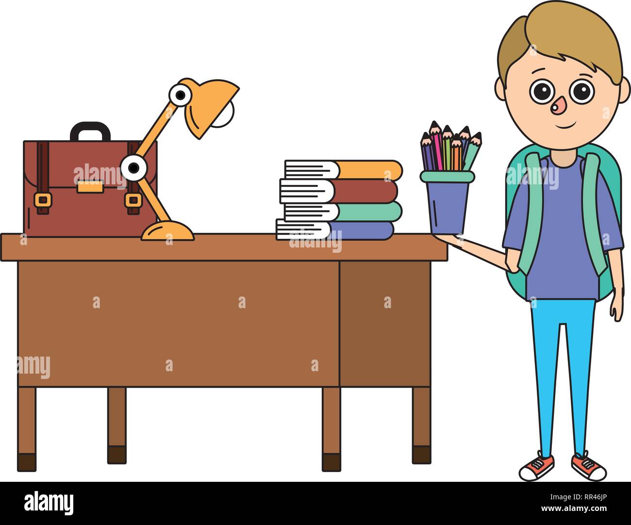 school child boy cartoon Stock Vector Image & Art - Alamy