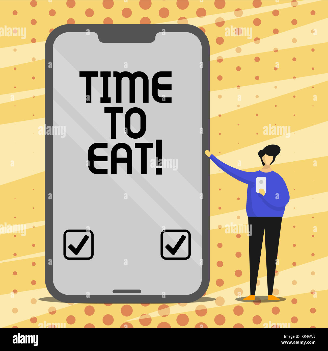 Conceptual hand writing showing Time To Eat. Business photo text Right ...