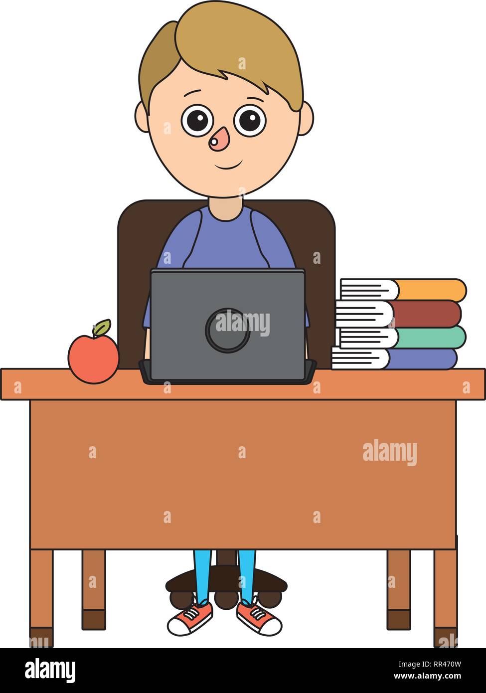 school student boy cartoon Stock Vector Image & Art - Alamy