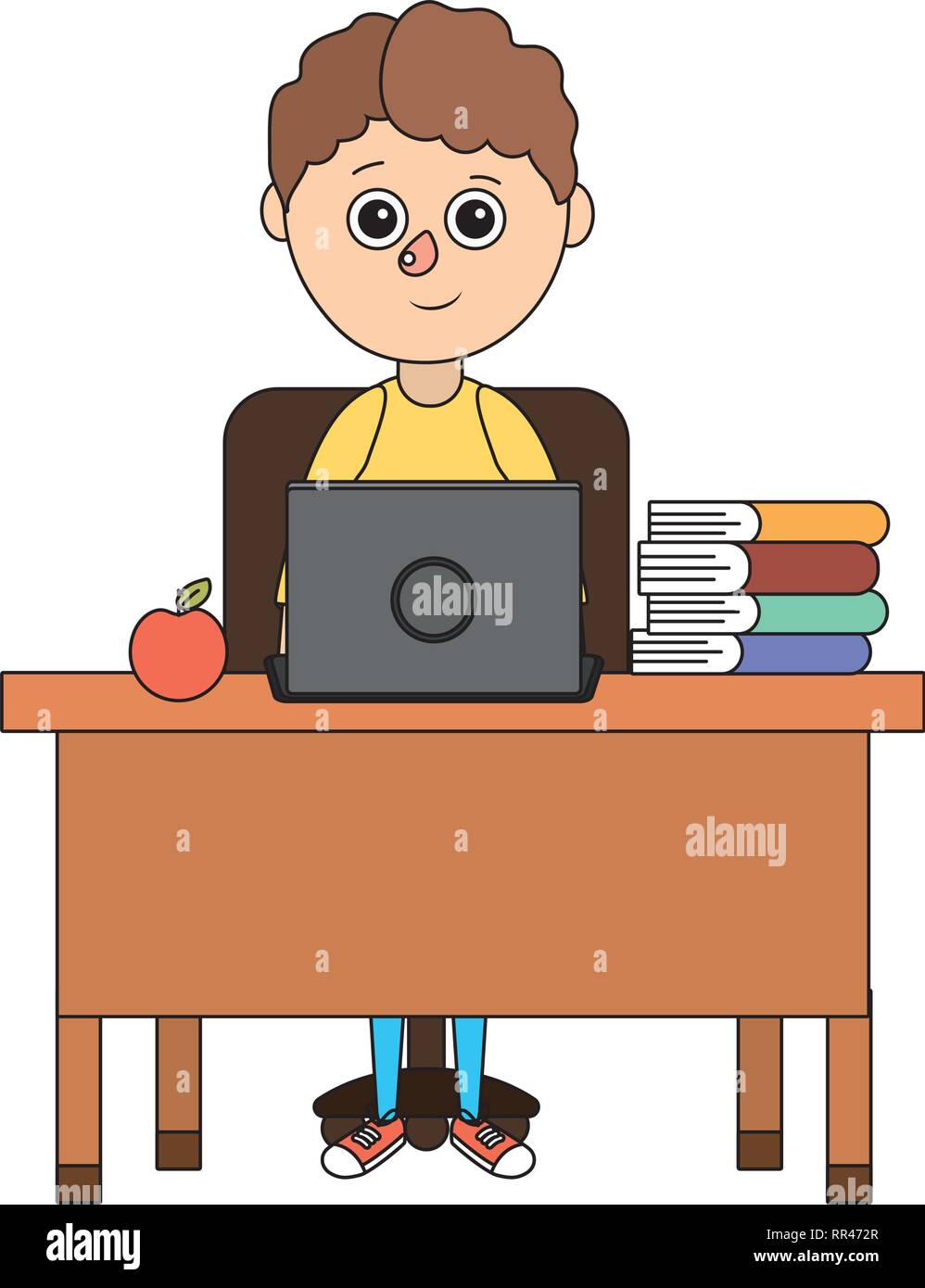 school student boy cartoon Stock Vector Image & Art - Alamy