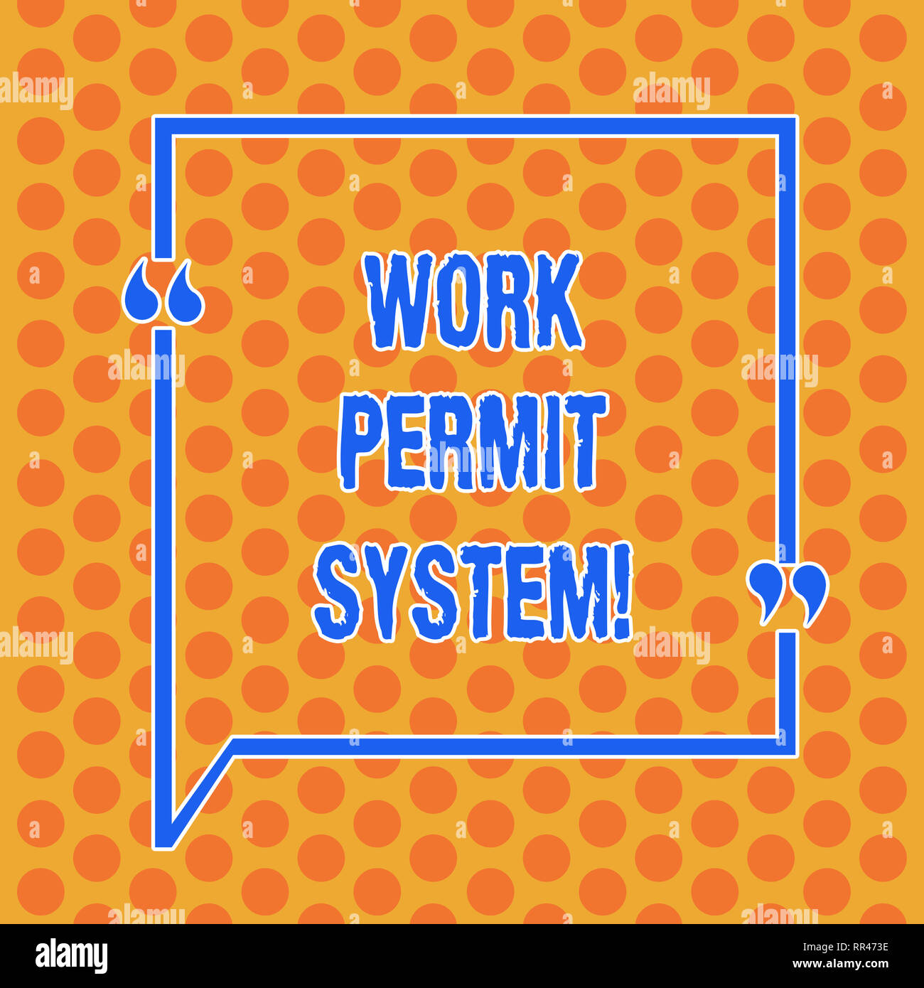 Writing note showing Work Permit System. Business photo showcasing ...