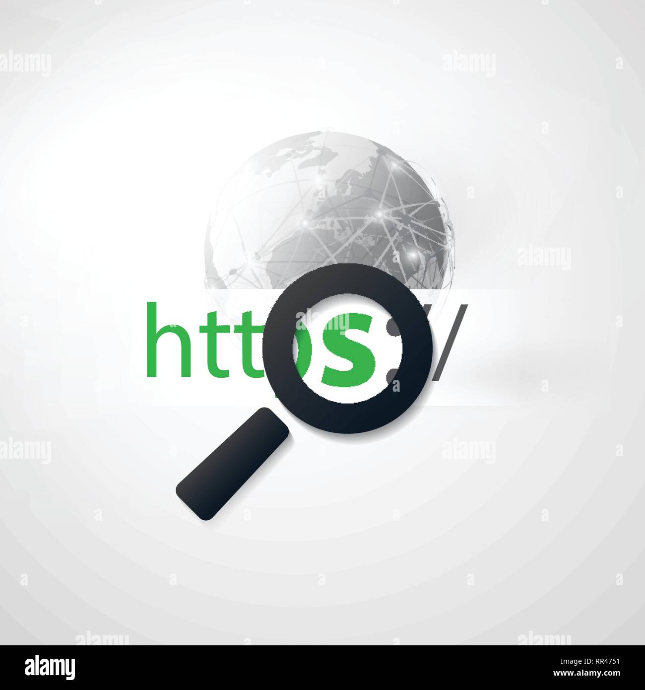 HTTPS Network Protocol - Safe and Secure Browsing Stock Vector Image ...