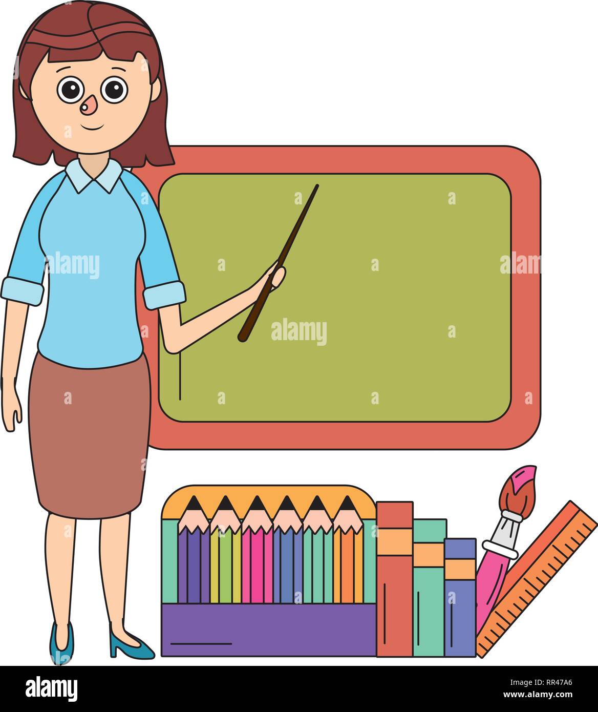 school teacher cartoon Stock Vector Image & Art - Alamy