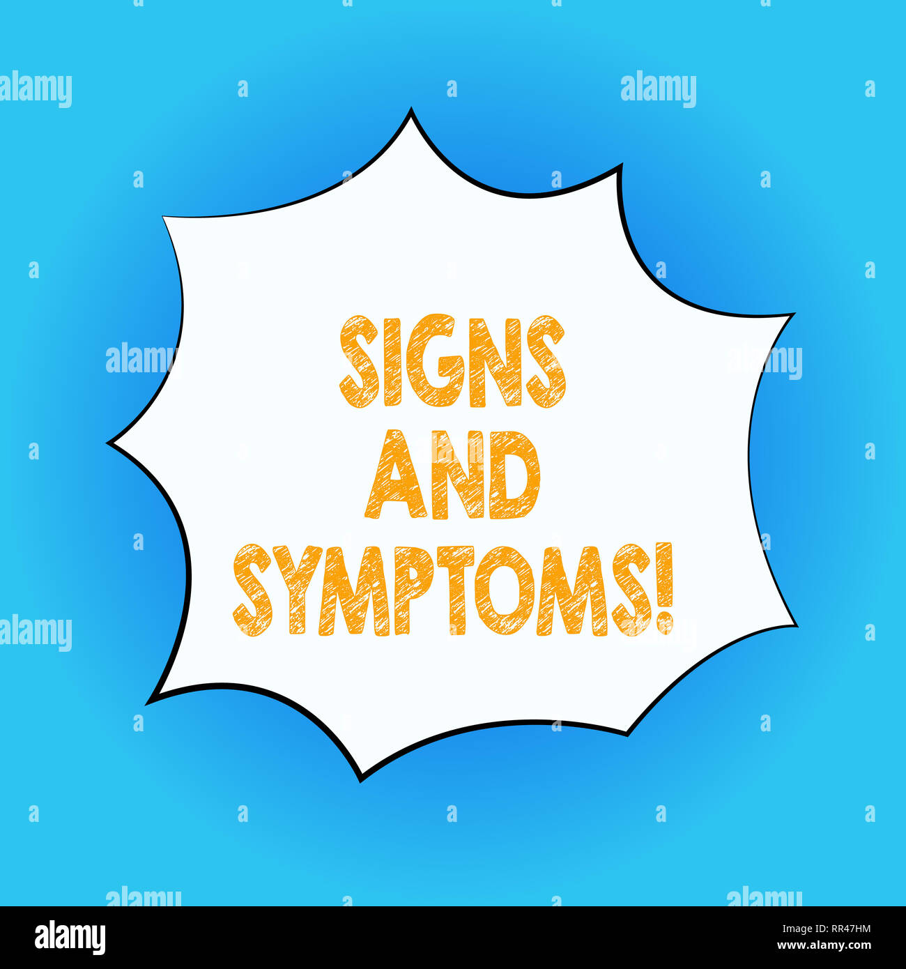 Handwriting text Signs And Symptoms. Concept meaning any subjective ...