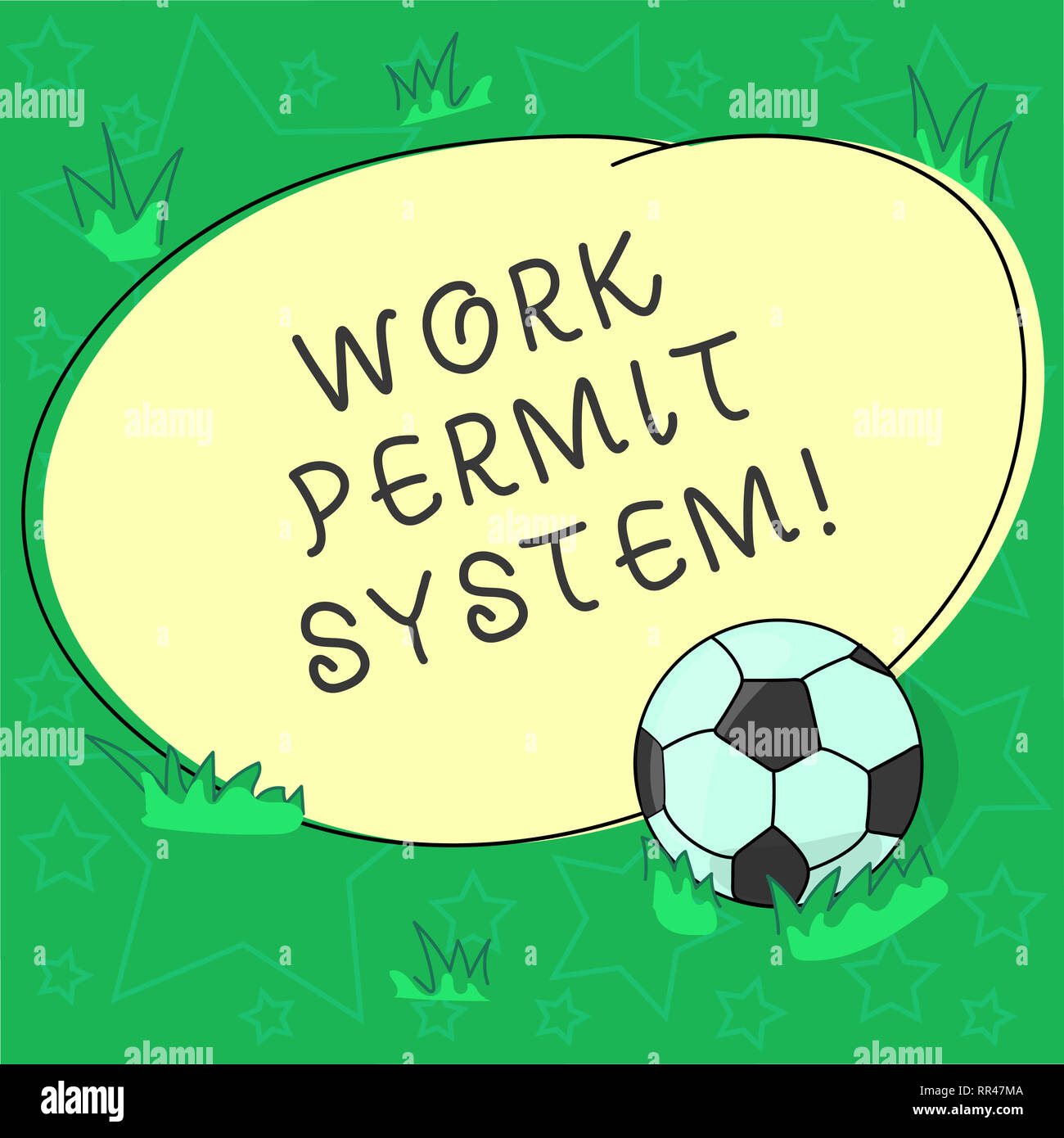 Handwriting text Work Permit System. Concept meaning formal written ...