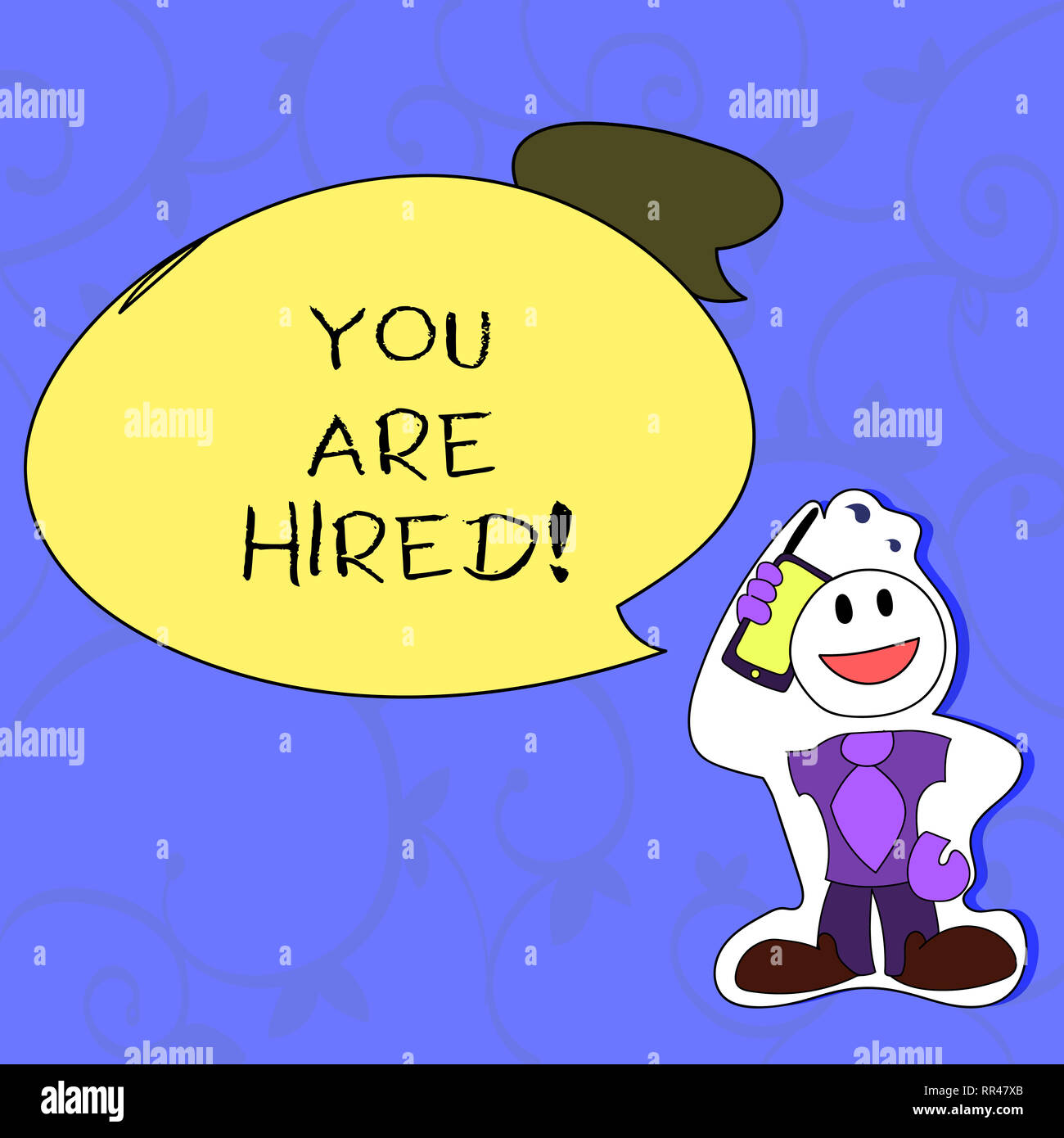 Conceptual hand writing showing You Are Hired. Business photo ...