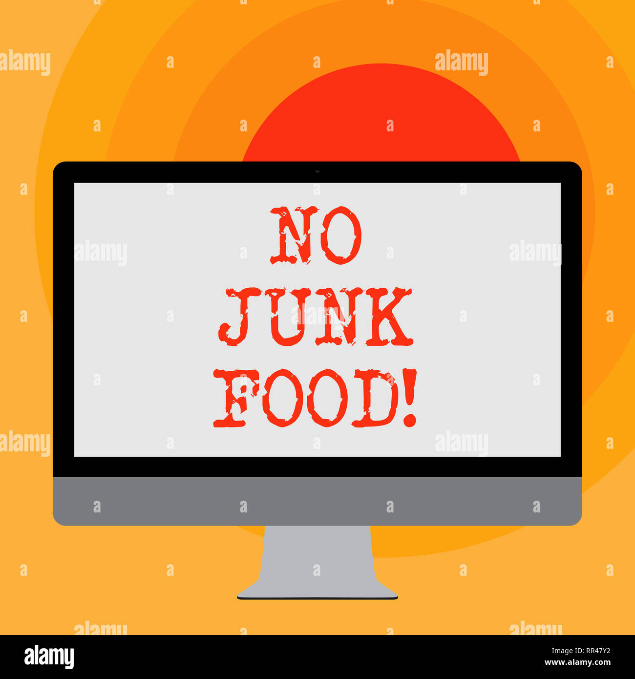 Writing note showing No Junk Food. Business photo showcasing Stop ...