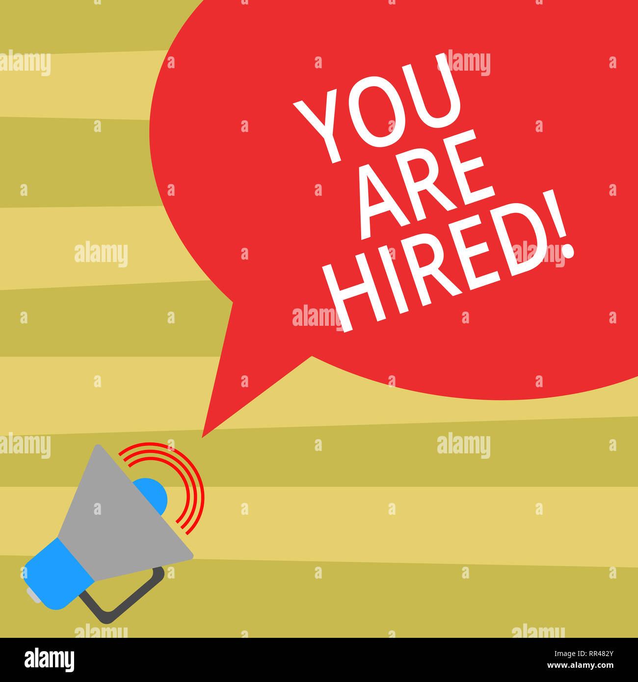 Text sign showing You Are Hired. Conceptual photo Recruitment being ...