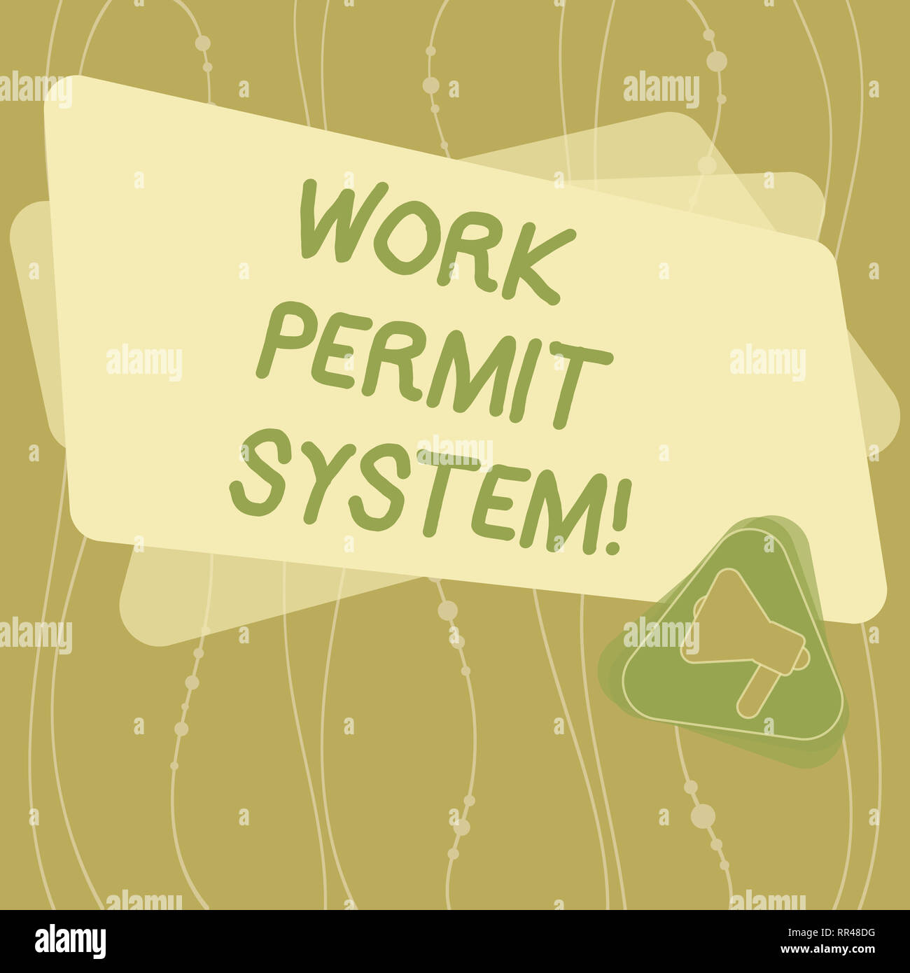 Writing note showing Work Permit System. Business photo showcasing ...