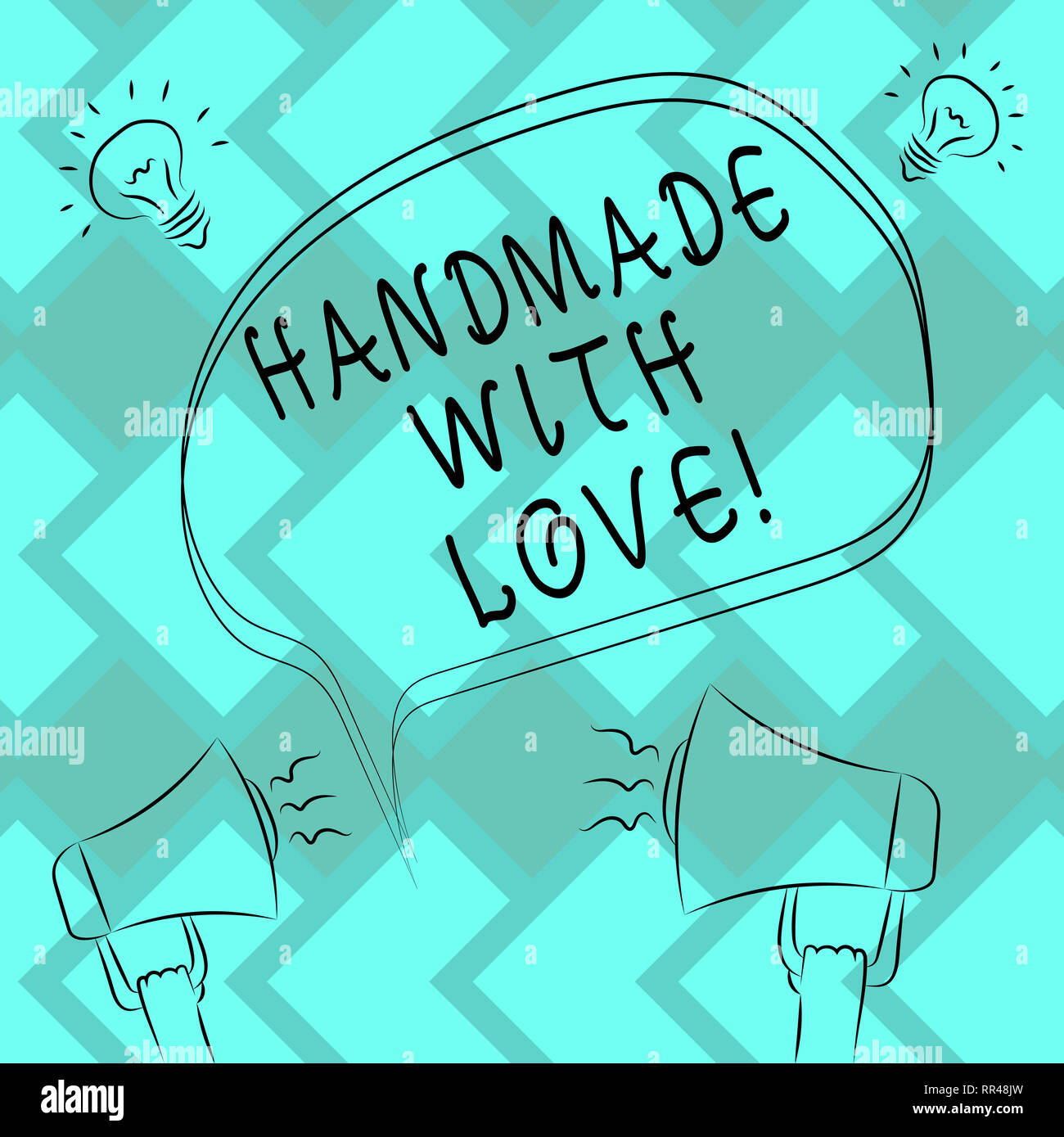 Text sign showing Handmade With Love. Conceptual photo made by hand not ...