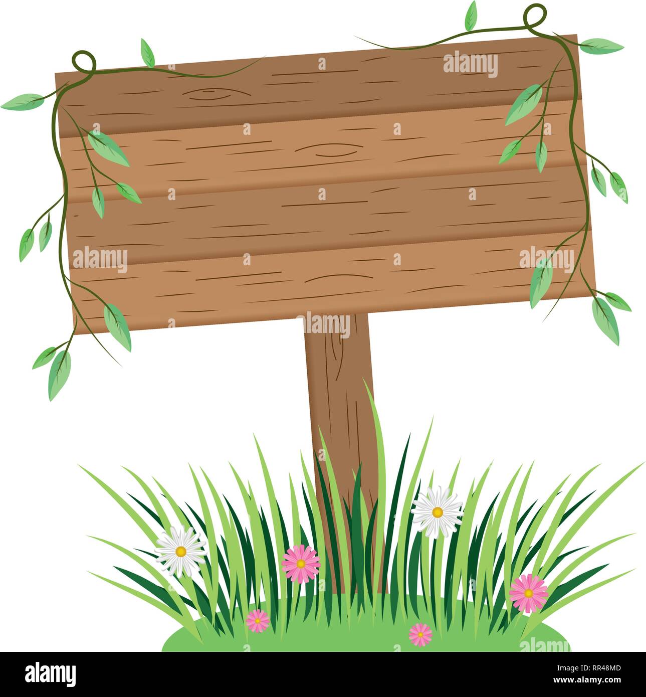 wooden sign cartoon Stock Vector Image & Art - Alamy