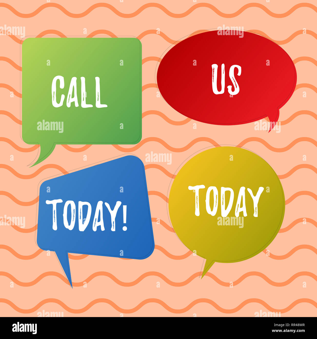 Conceptual hand writing showing Call Us Today. Business photo text Make ...