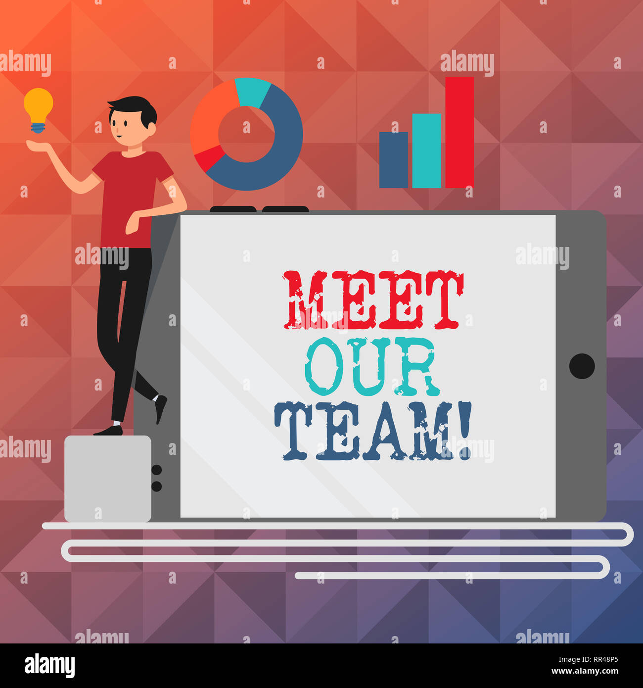 Text sign showing Meet Our Team. Conceptual photo Presentation of a ...