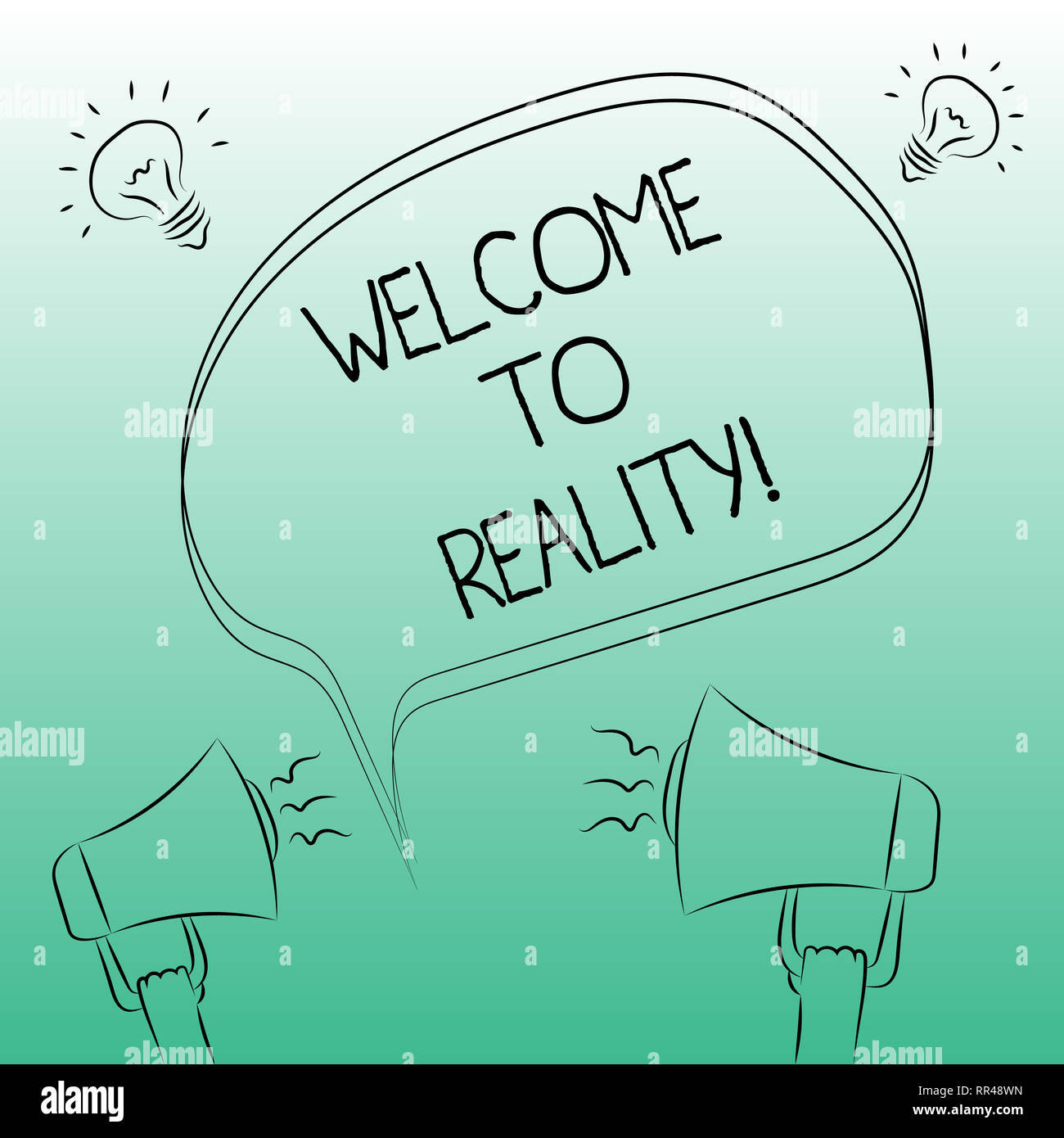Handwriting text writing Welcome To Reality. Concept meaning state ...