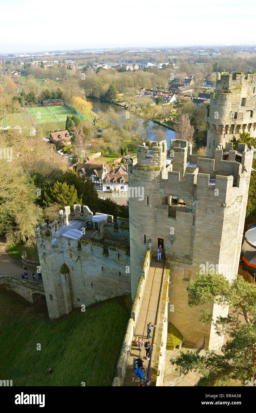 Aerial view warwick castle hi-res stock photography and images - Alamy