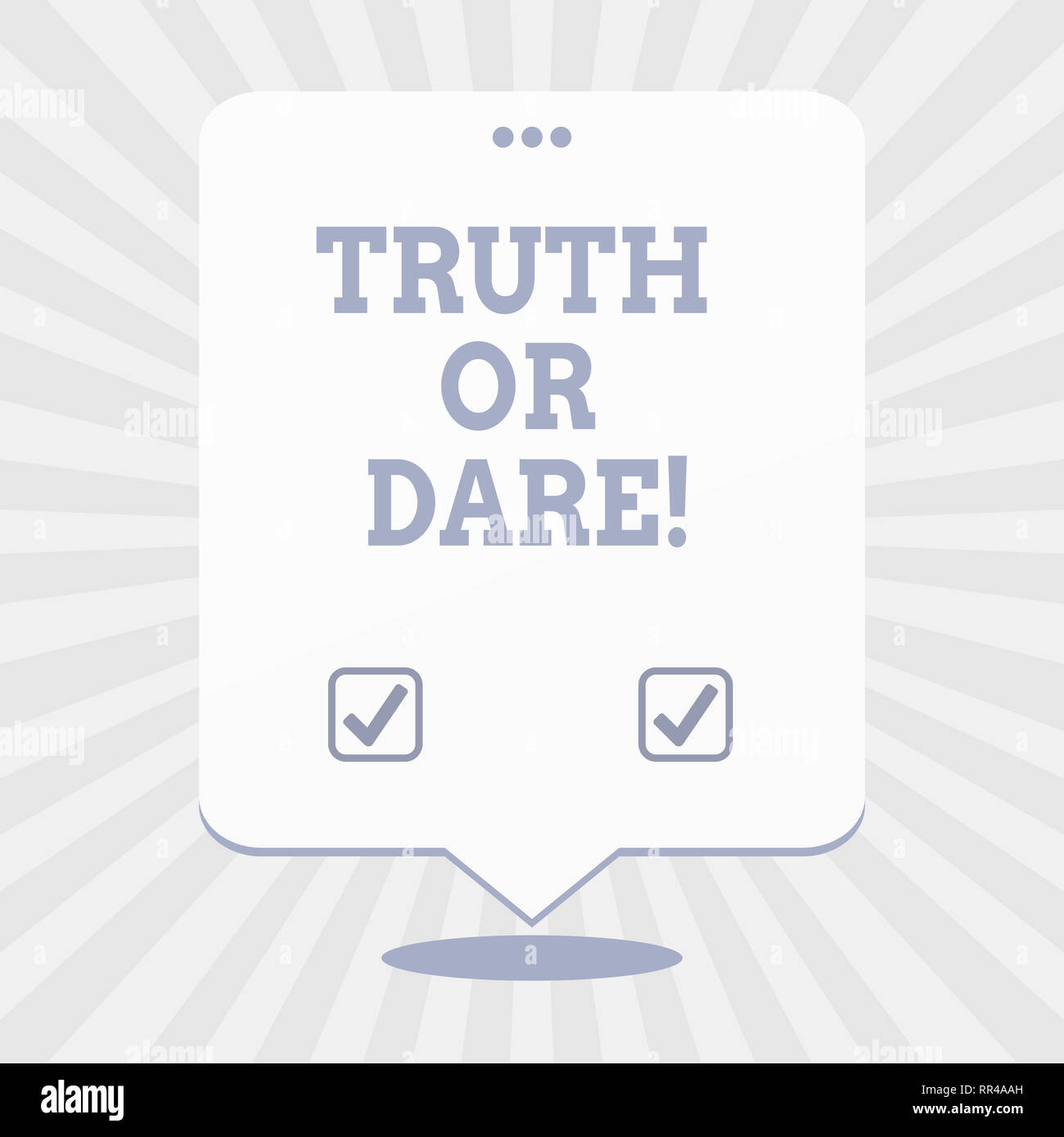 Word writing text Truth Or Dare. Business concept for Tell the actual ...