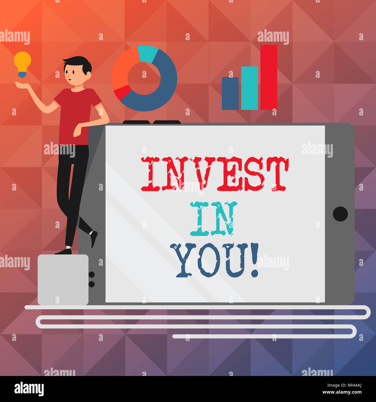 Text sign showing Invest In You. Conceptual photo Take care of yourself ...