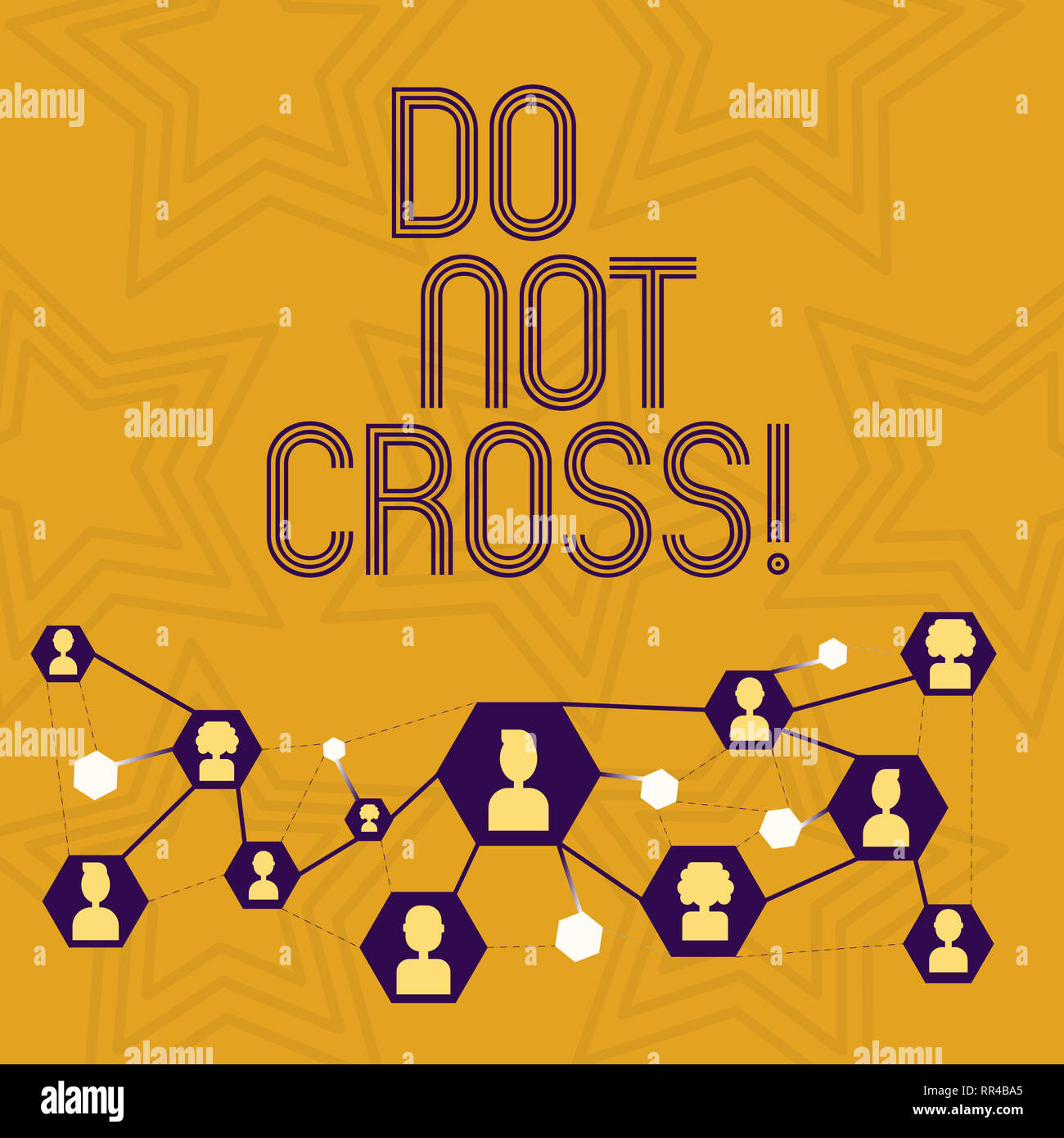Handwriting text writing Do Not Cross. Concept meaning Crossing is ...