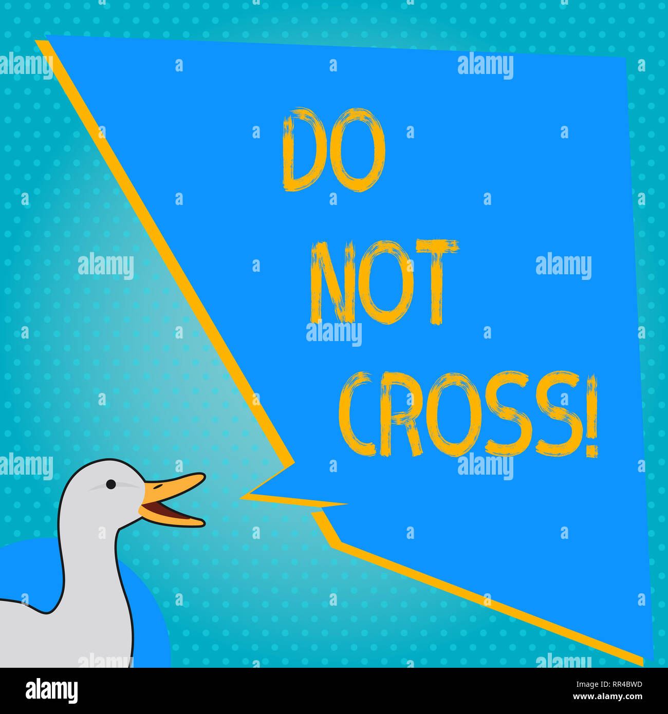 Handwriting text writing Do Not Cross. Concept meaning Crossing is ...