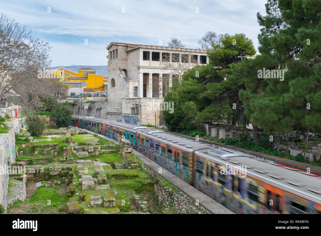 Athens train graffiti hi-res stock photography and images - Alamy