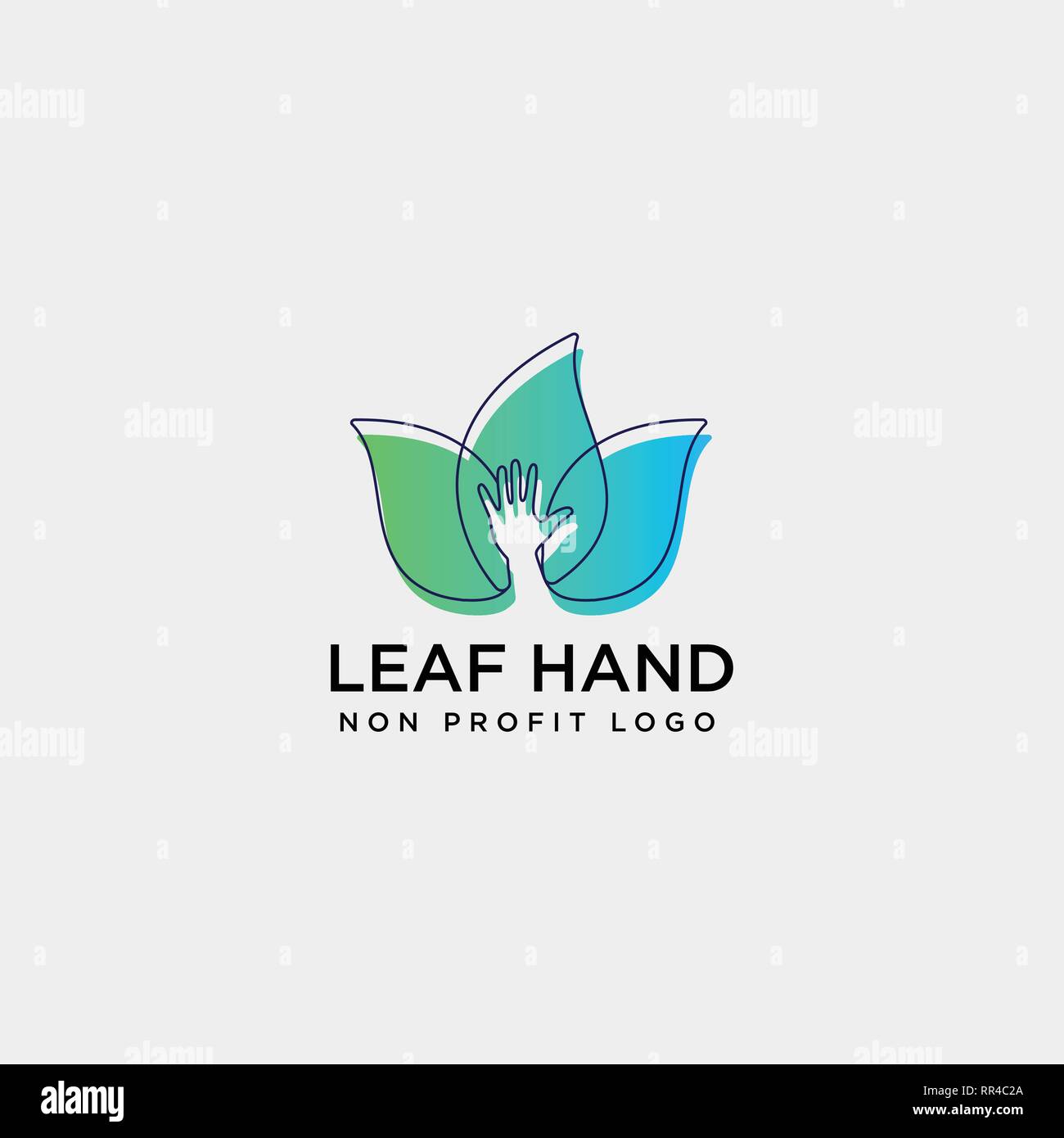 eco leaf hand care logo template vector illustration icon element ...