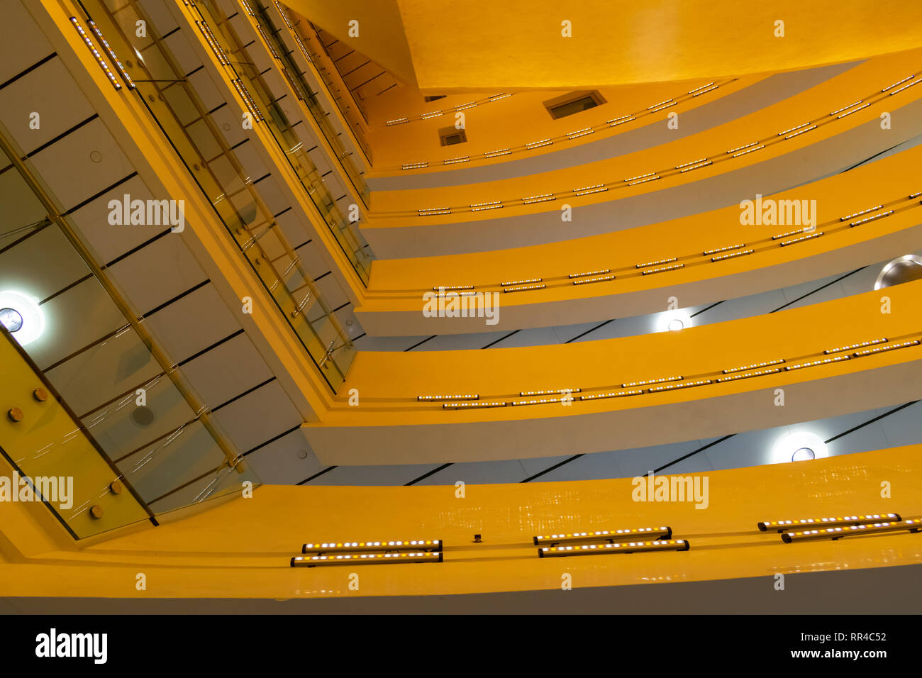 Athens, Greece - February 17 2019: Interior architecture of Onassis ...
